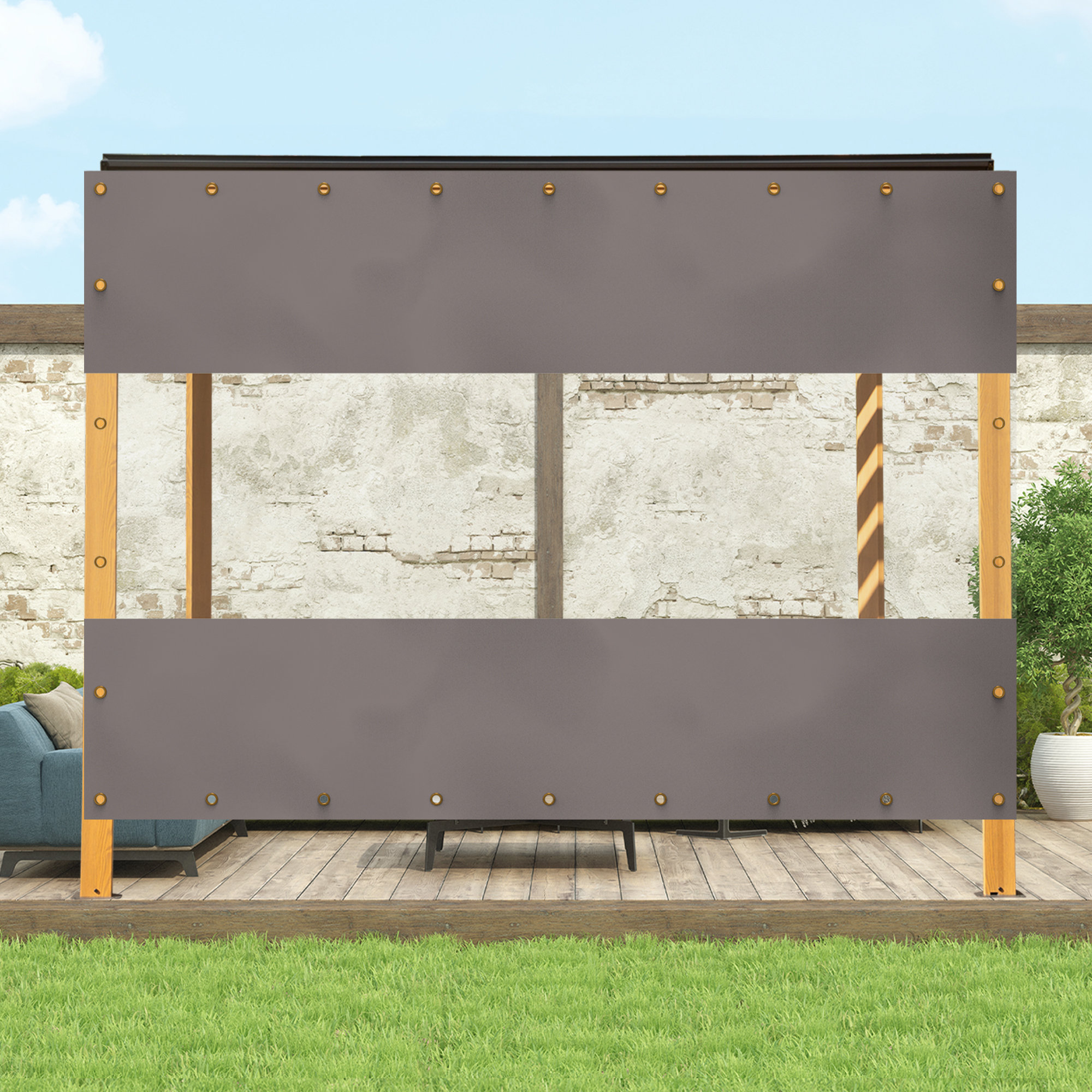 Domi Louvered Polyethylene Plastic Side Wall & Reviews | Wayfair