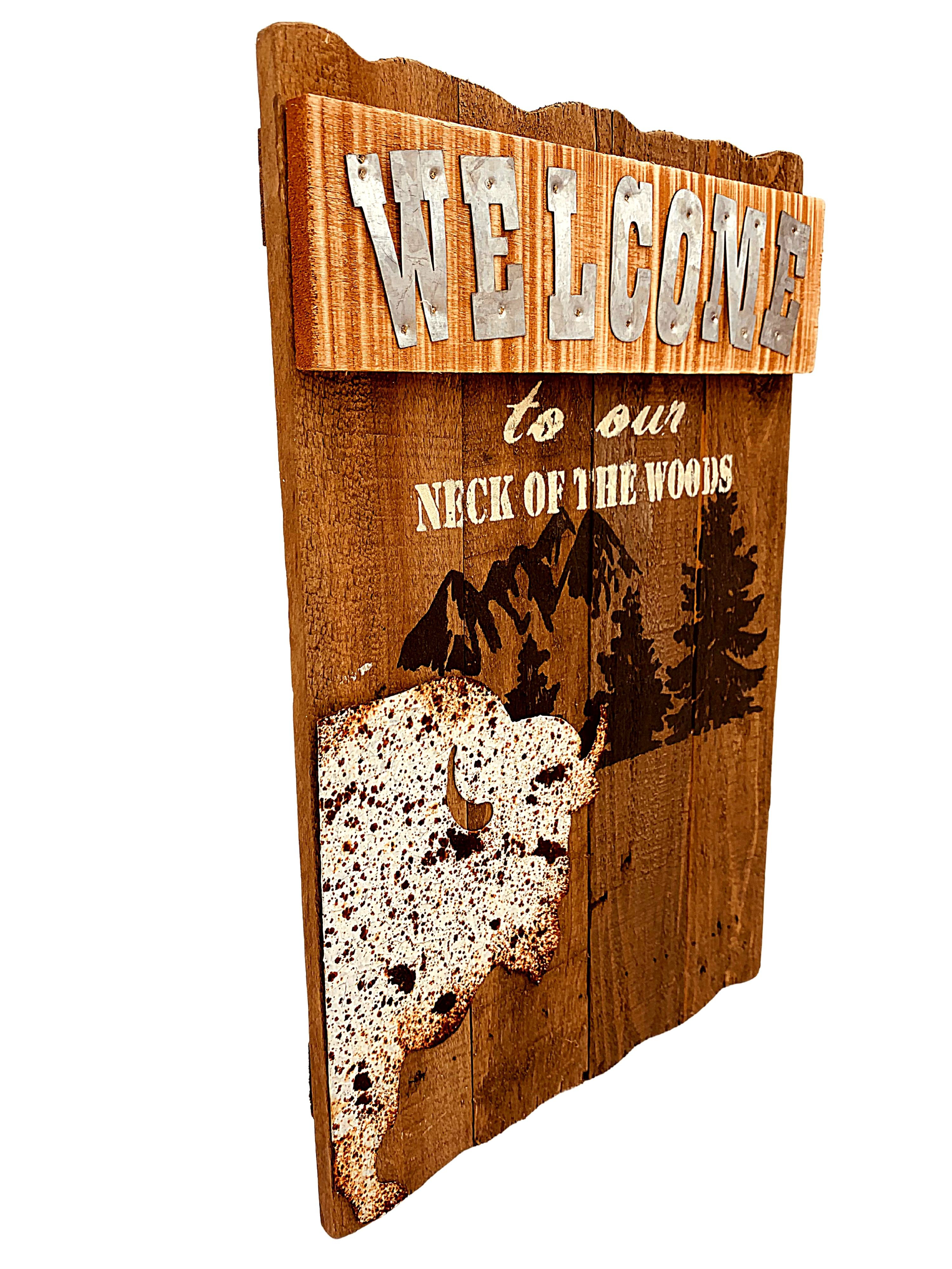 Loon Peak Buffalo Welcome Sign & Plaques 2 Piece Set | Wayfair