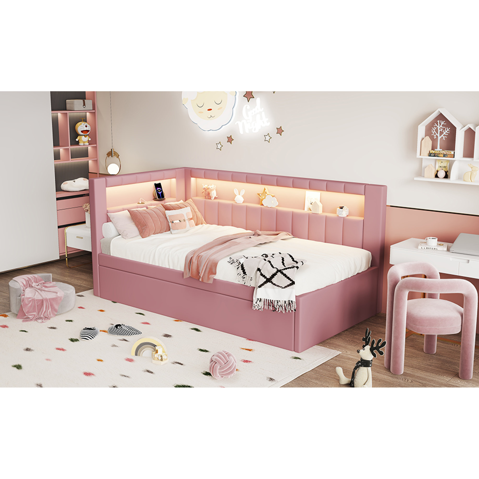 Brayden Studio Smart twin platform bed: modern design with usb ports ...