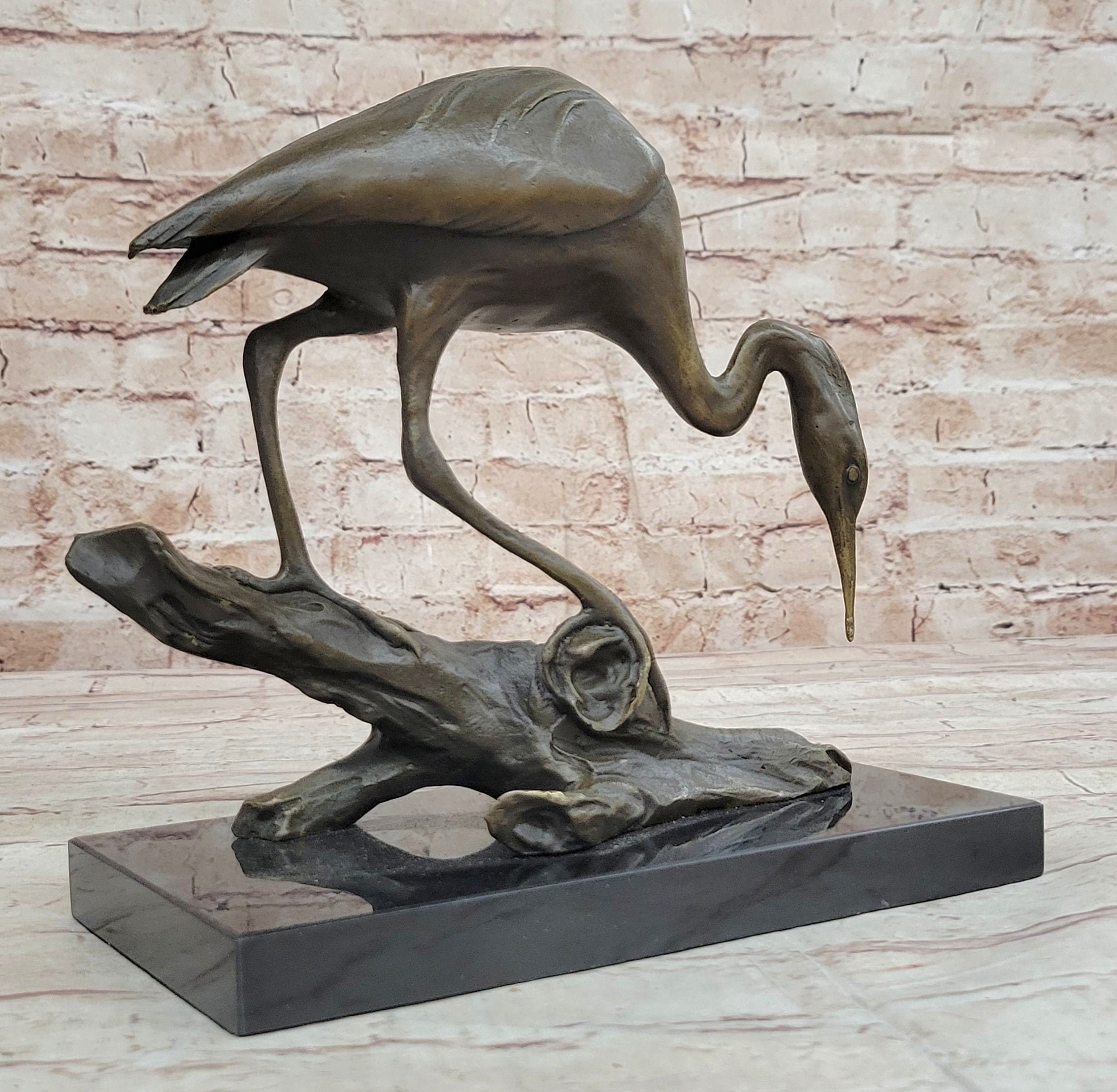 Rosecliff Heights Lamoni Crane Stork Egret Heron Water Bird Bronze ...