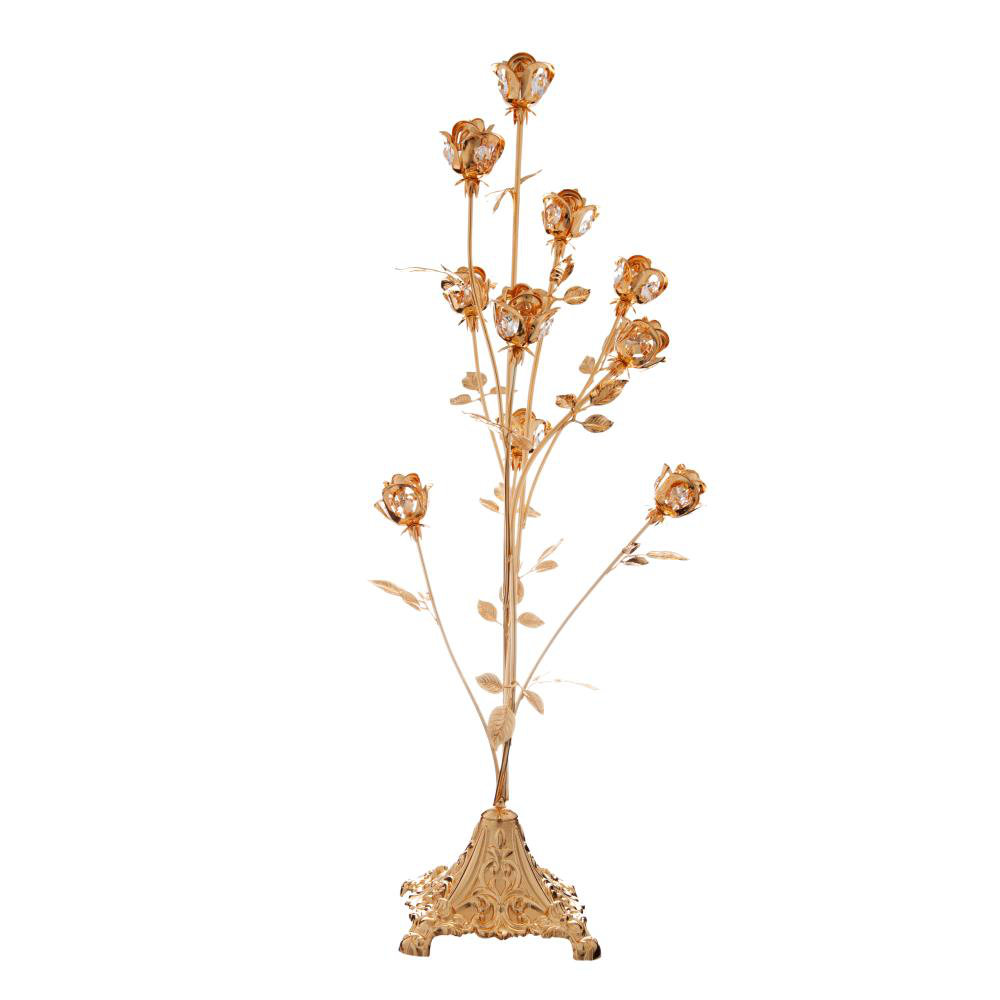 Matashi Crystal 24K Gold Plated Crystal Studded 10 Piece Rose Sculpture ...