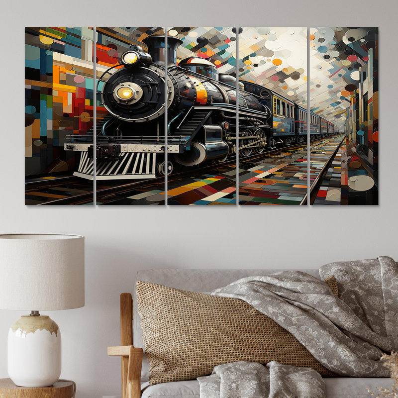 Williston Forge Train Geometric Momentum II On Canvas 5 Pieces Print ...