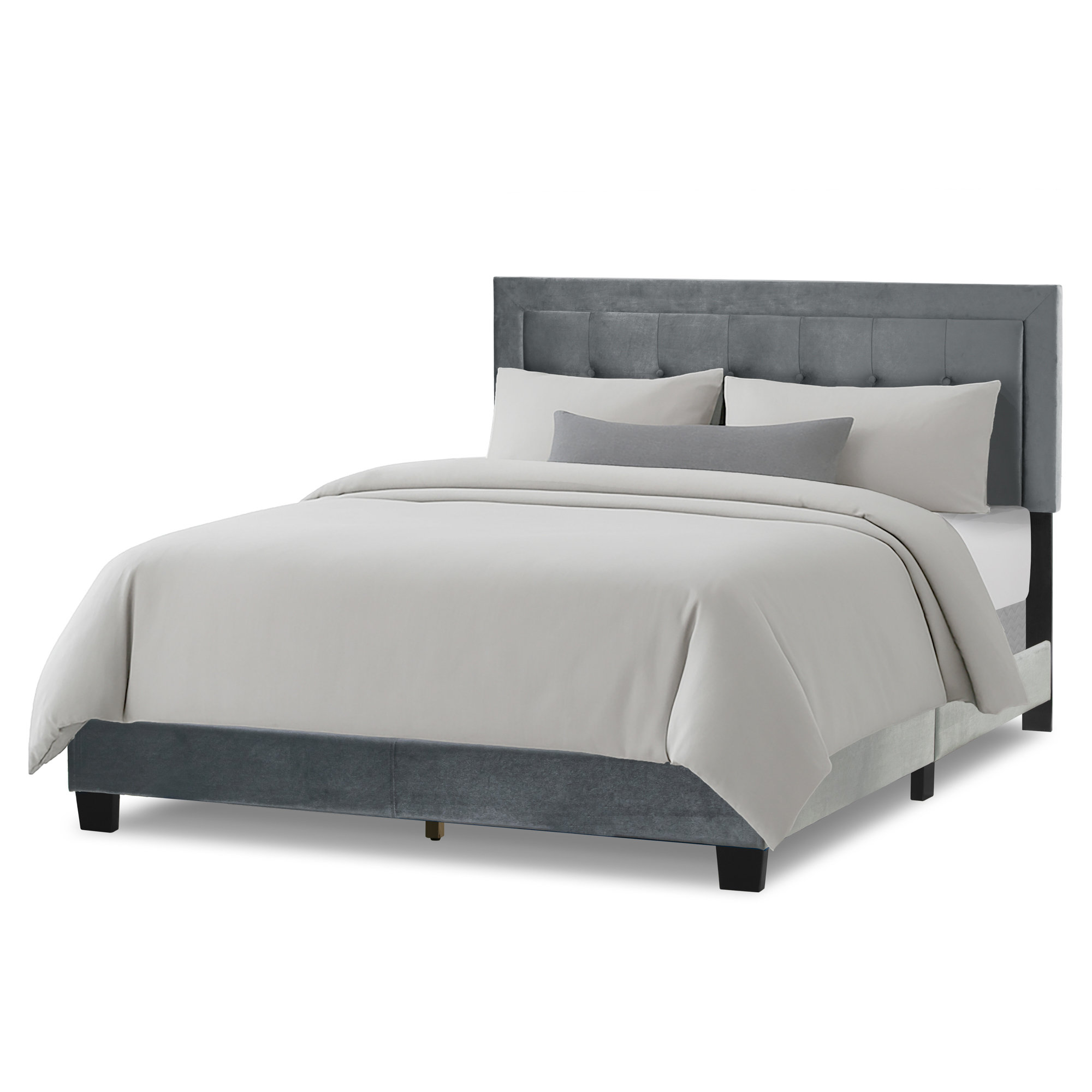 Ebern Designs Tolz Queen Solid Wood Upholstered Standard Bed | Wayfair