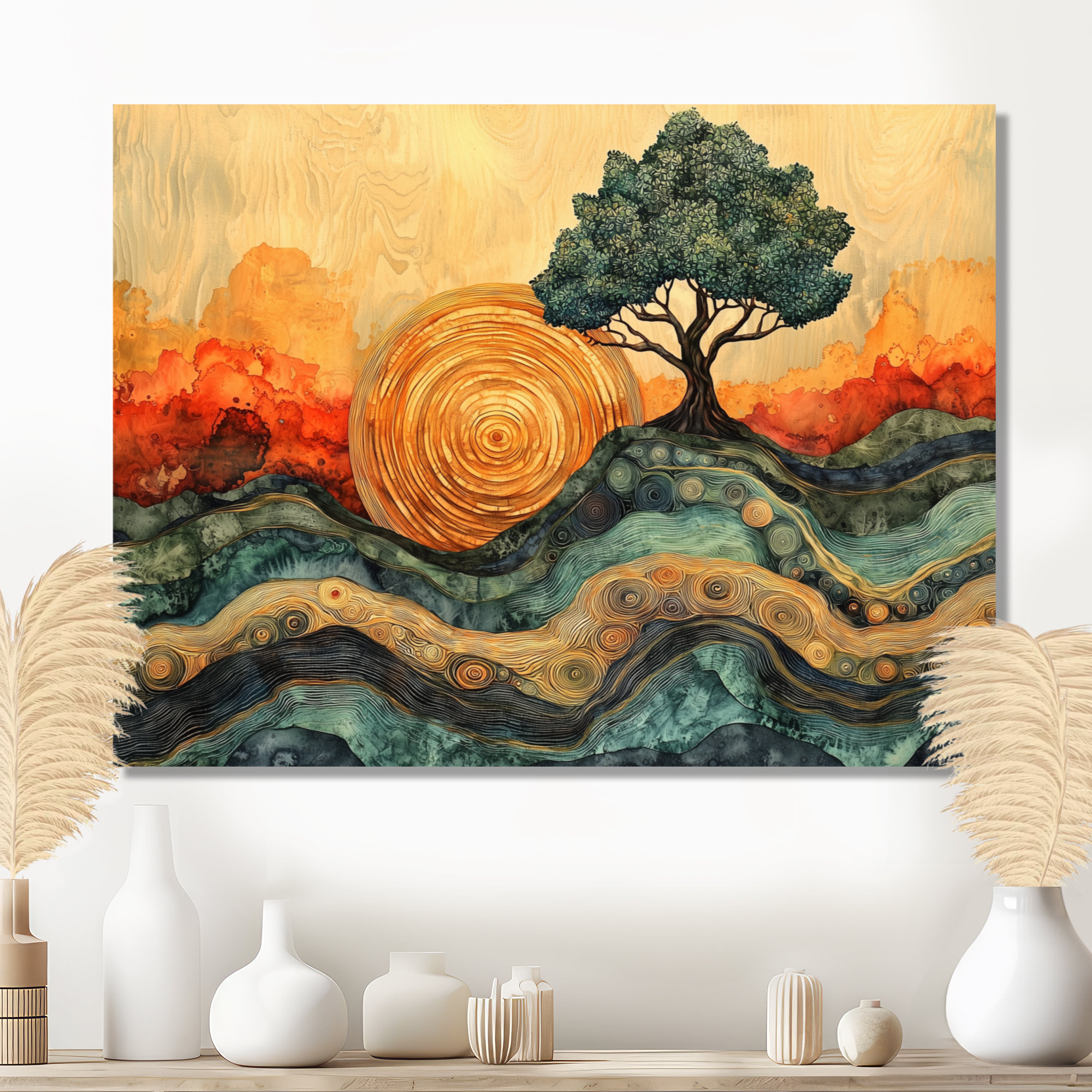 Millwood Pines Sunrise Baobab Tree With Roots Of Africa III - tree Wall ...