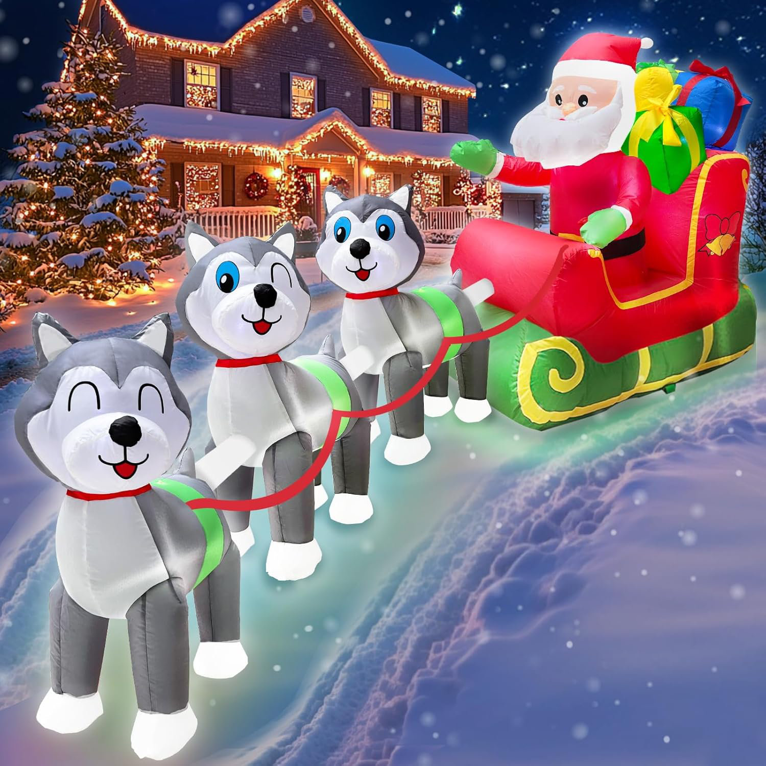 The Holiday Aisle® 12 Ft Long Christmas Inflatables Outdoor Decorations ...