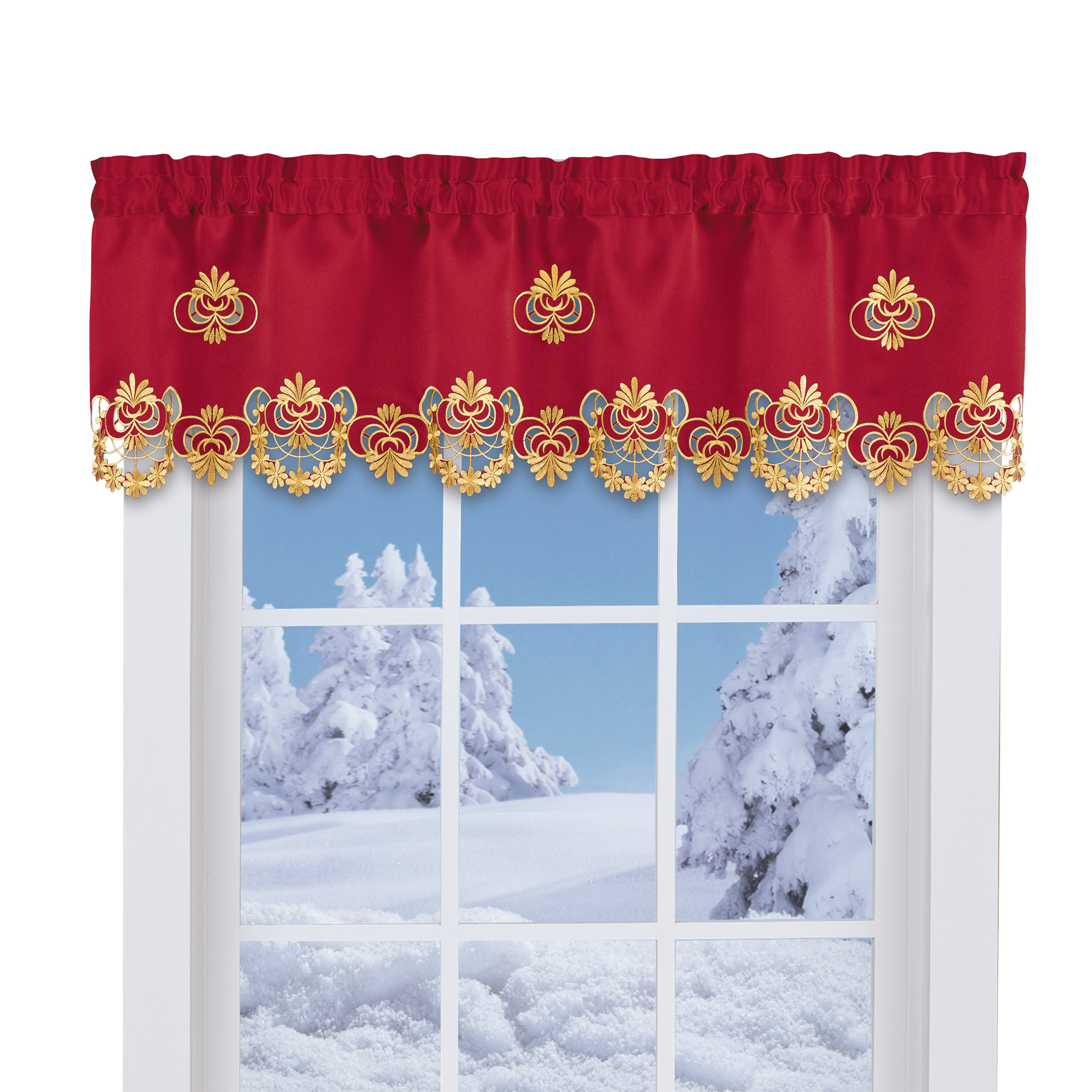 House of Hampton® Elegant Gold Embroidered Scrolling Detail Kitchen ...