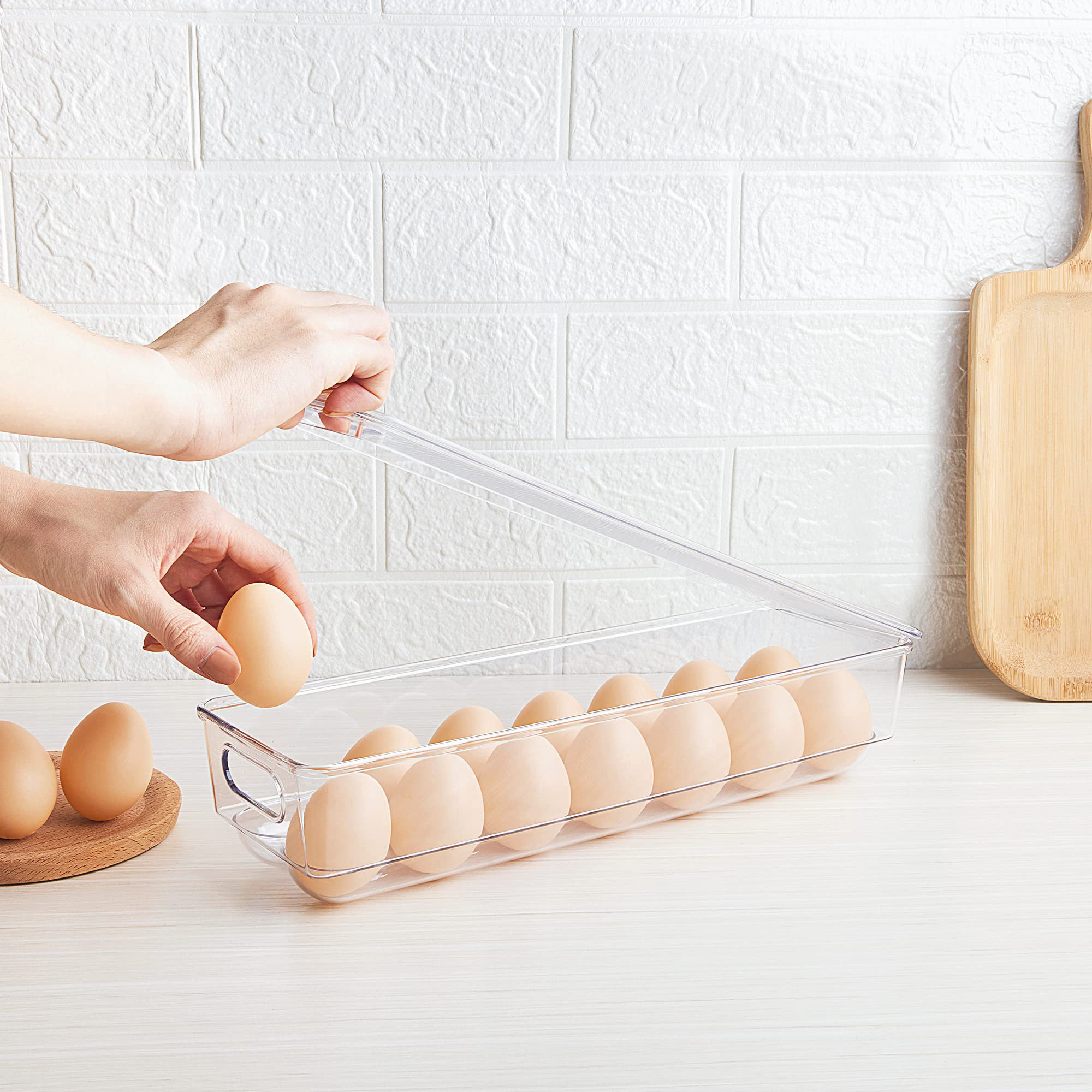 Prep & Savour 8-Piece Clear Refrigerator Storage Boxes With Handles ...