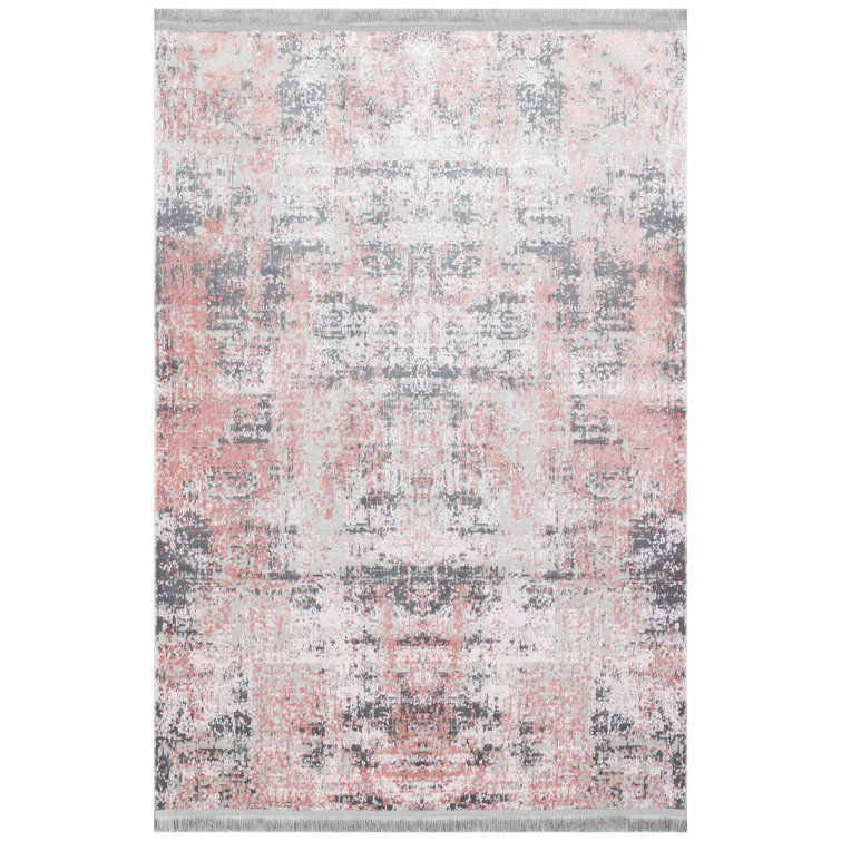 Borough Wharf Imaj Machine Woven Pink/Grey/Black Rug | Wayfair.co.uk
