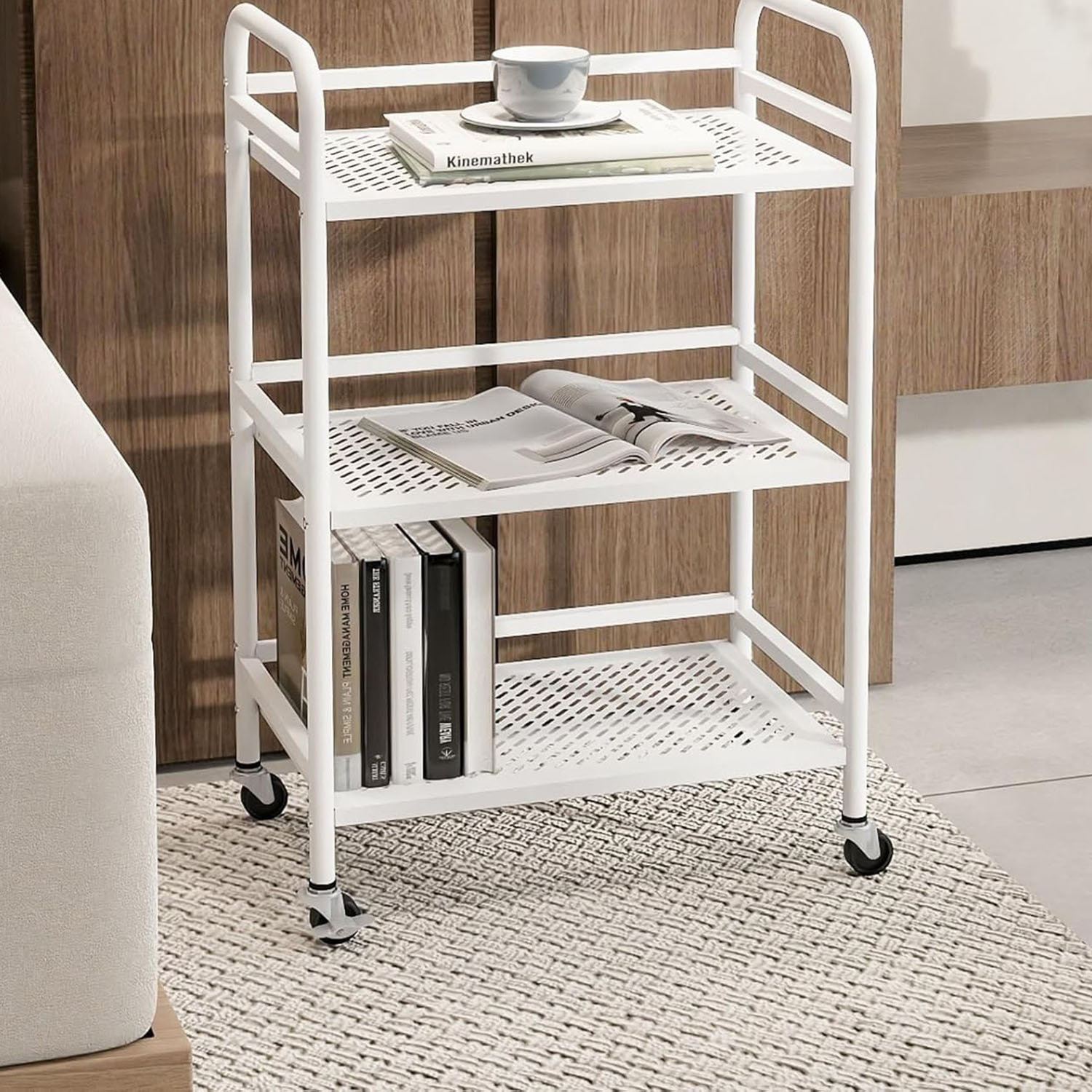 Rebrilliant Wine Rack And Glass Holders, Rolling Wine Cart For Kitchen ...