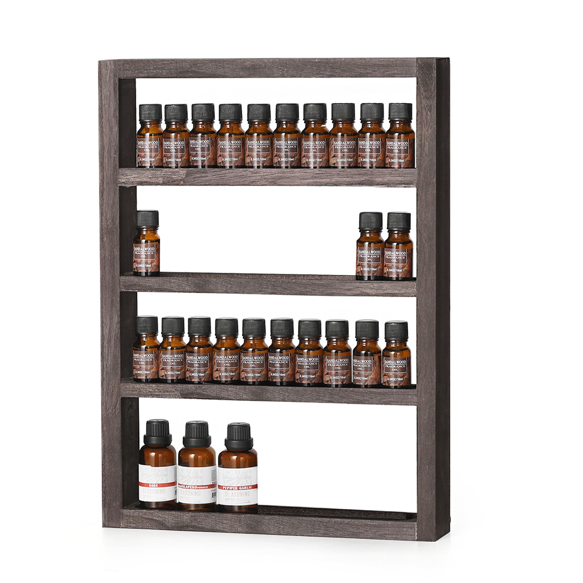 Latitude Run® Wall Mounted Wooden Essential Oil Display Storage ...