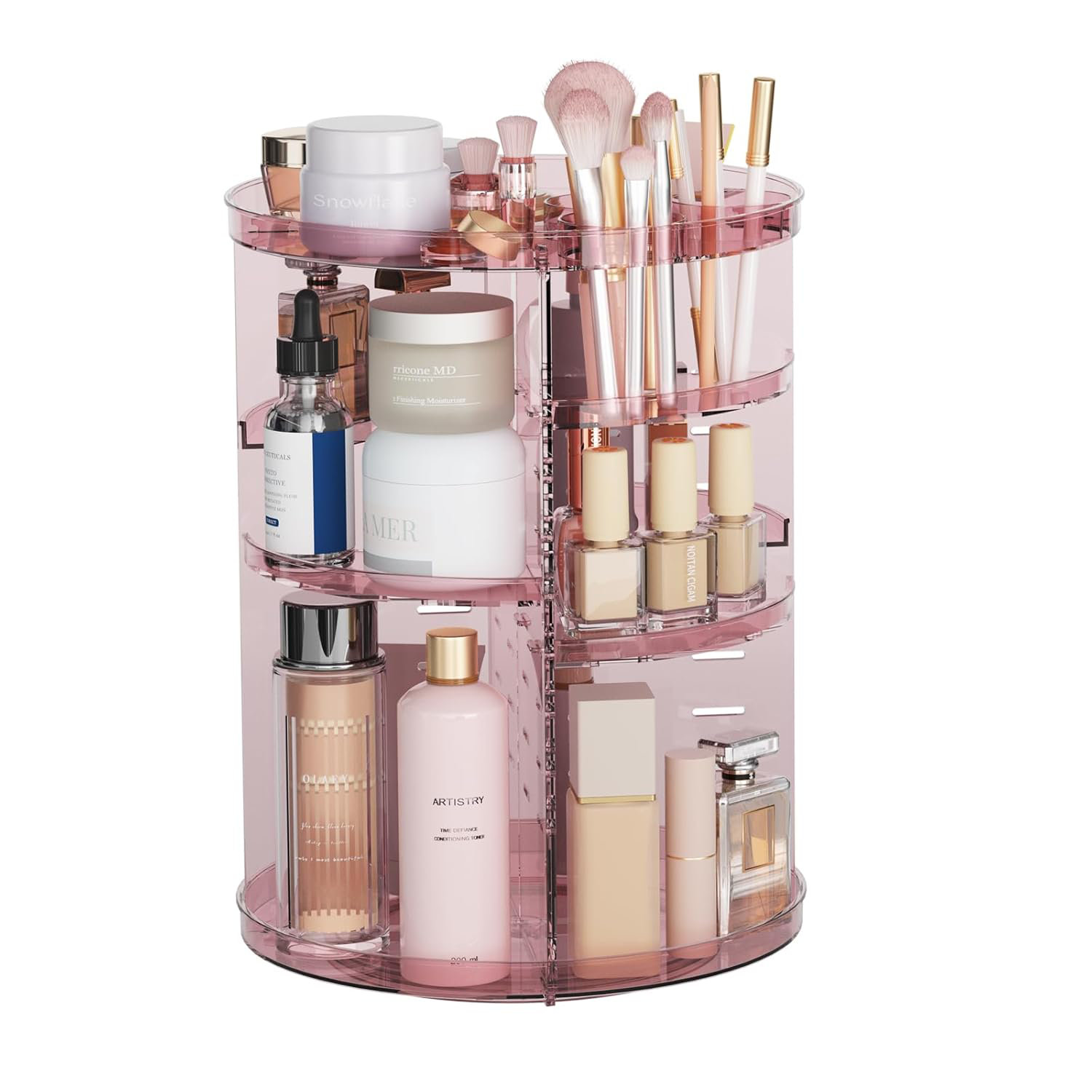 Brayden Studio Make Up Desk Storage Carousel Rack, Cosmetic Display ...