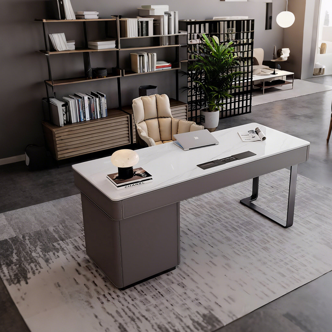 Brass Foam Gray Rectangle Sintered Stone Solid + Manufactured Wood ...