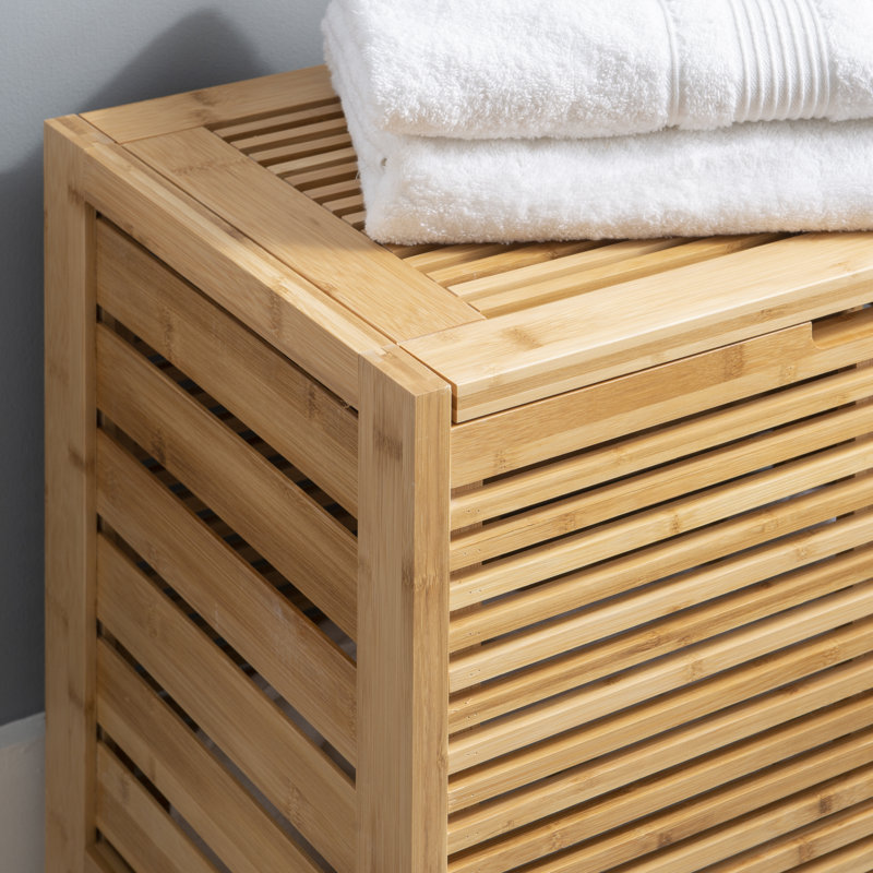 Dotted Line™ Ayden Solid Bamboo Wood Hamper & Reviews | Wayfair
