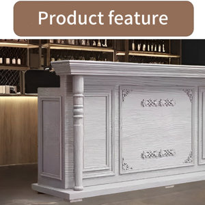 NBNKK Reception desk Rustic Reception Desk，Vintage Bar Counter ...
