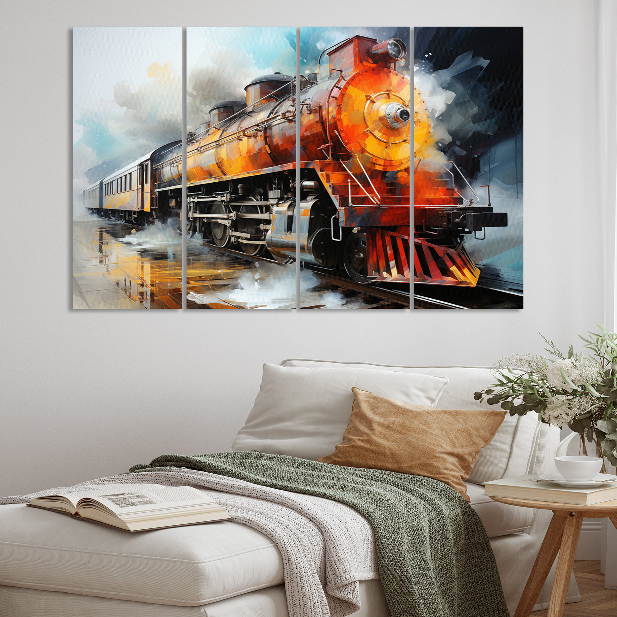 Williston Forge Abstract Train Translucent Rhythms I On Canvas 4 Pieces ...