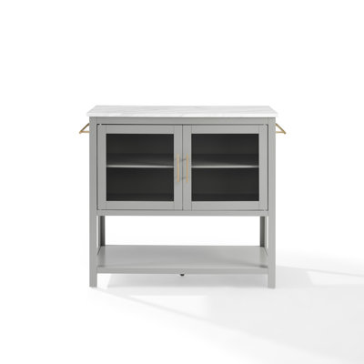 Lark Manor Alexander-Jay Marble Kitchen Island & Reviews | Wayfair