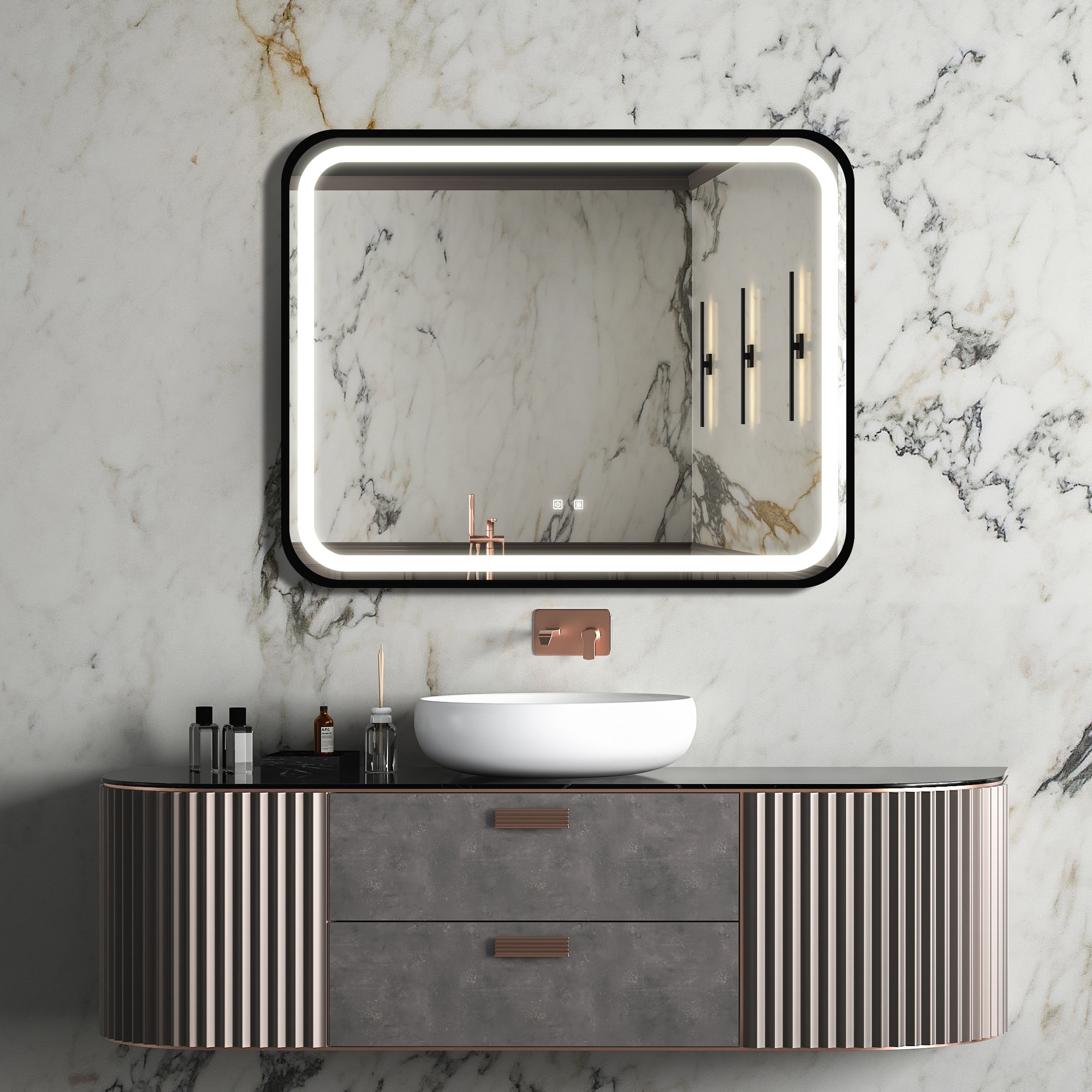 Brayden Studio® X32 Inch Stylish Led Bathroom Vanity Mirror With High ...