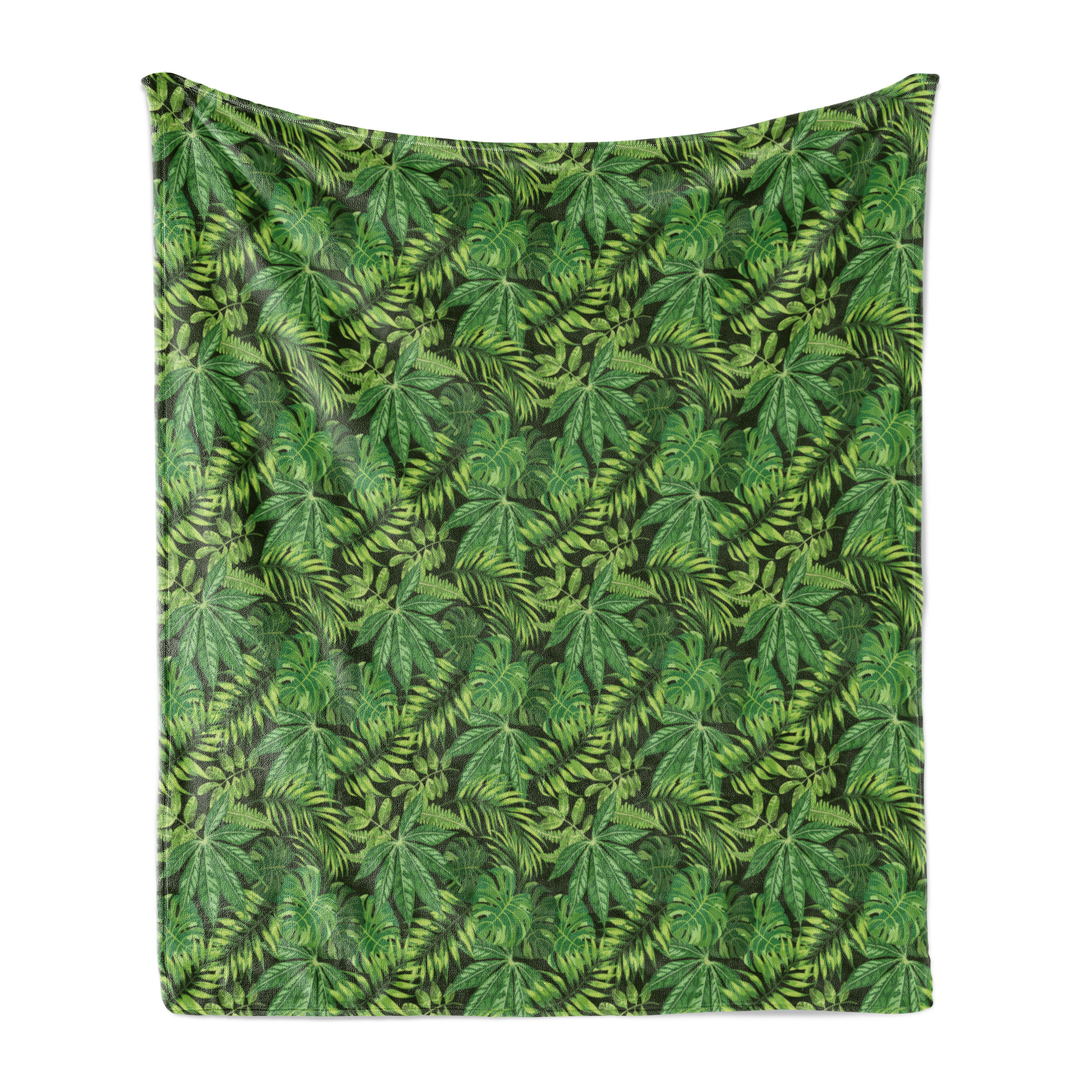 Ambesonne Exotic Fleece Throw Blanket Tropical Leaves Art Huddle | Wayfair