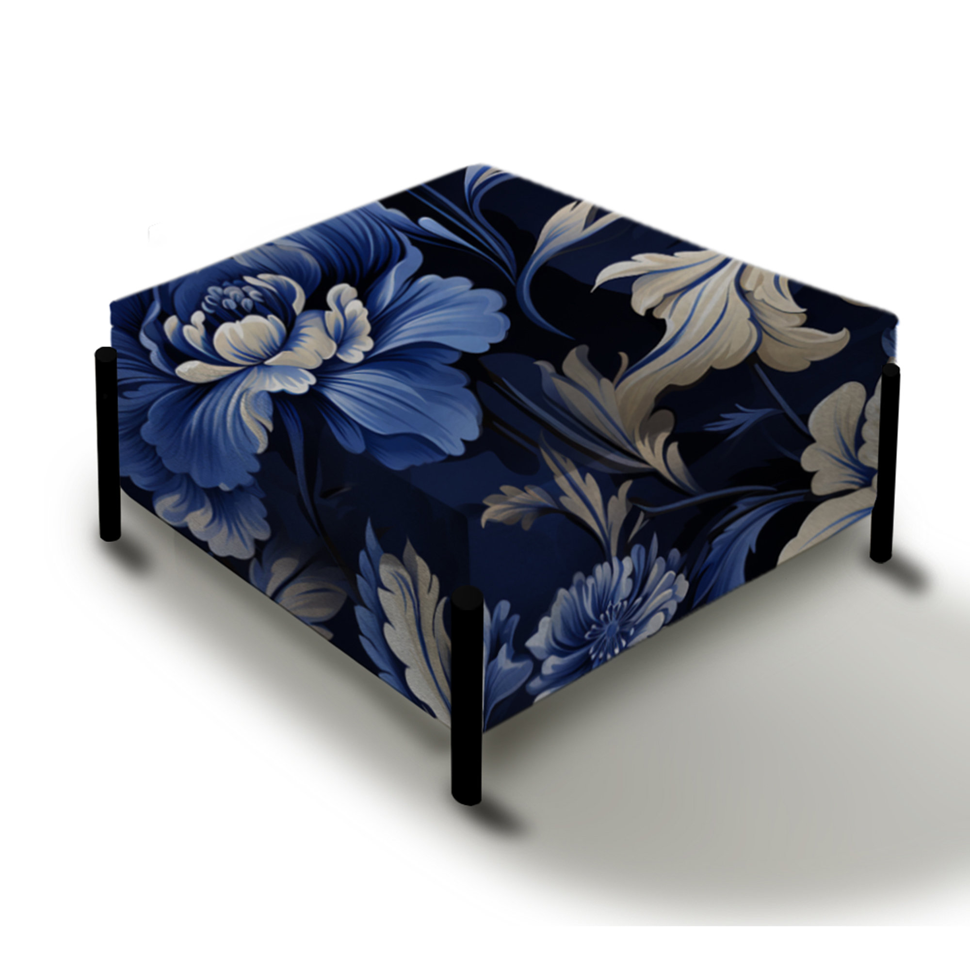 Design Art Blue Victorian Neo Gothic Victorian Pattern - Floral Large ...