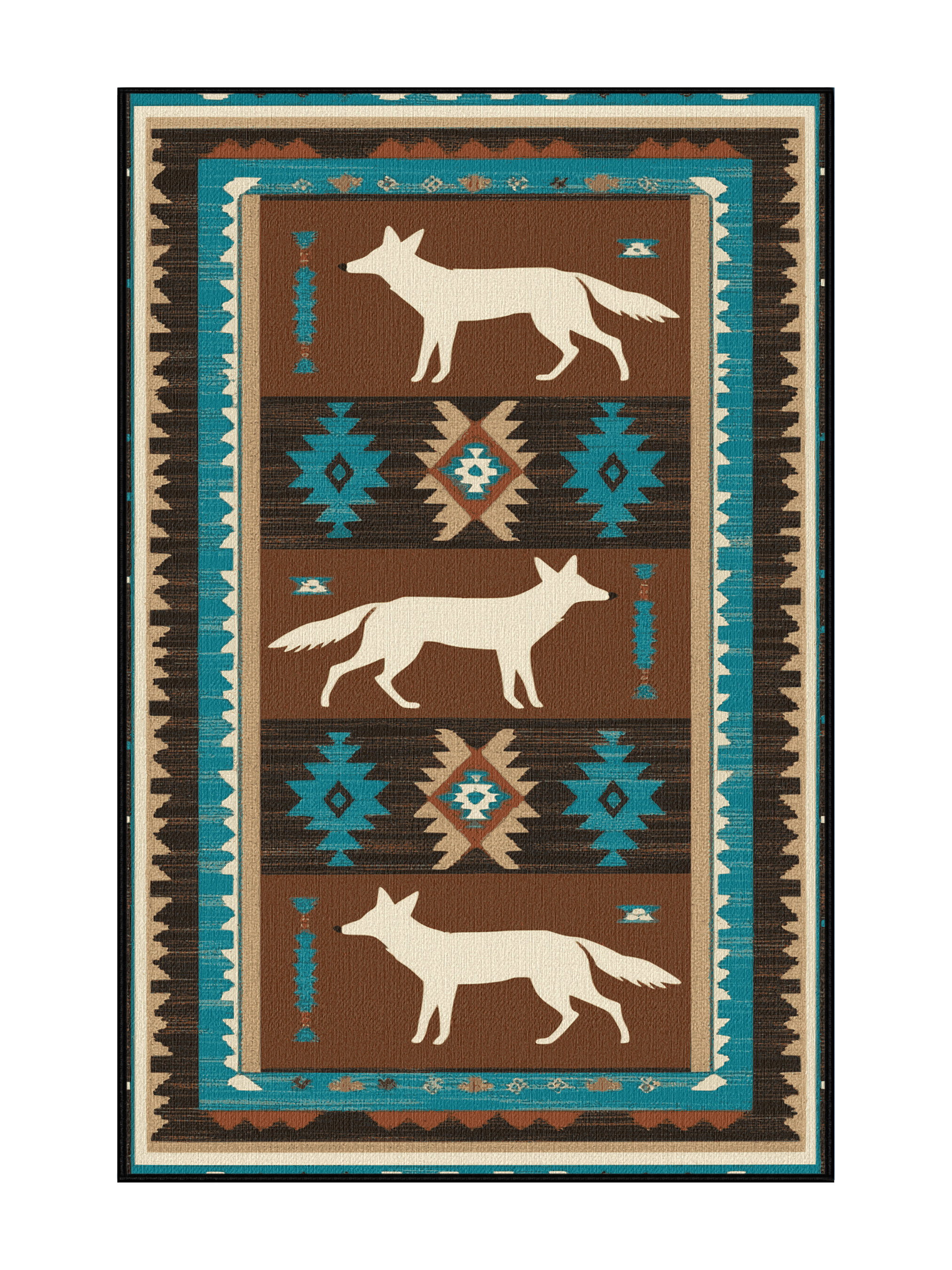 Dakota Fields Washable Coyote Southwestern Area Rug | Wayfair