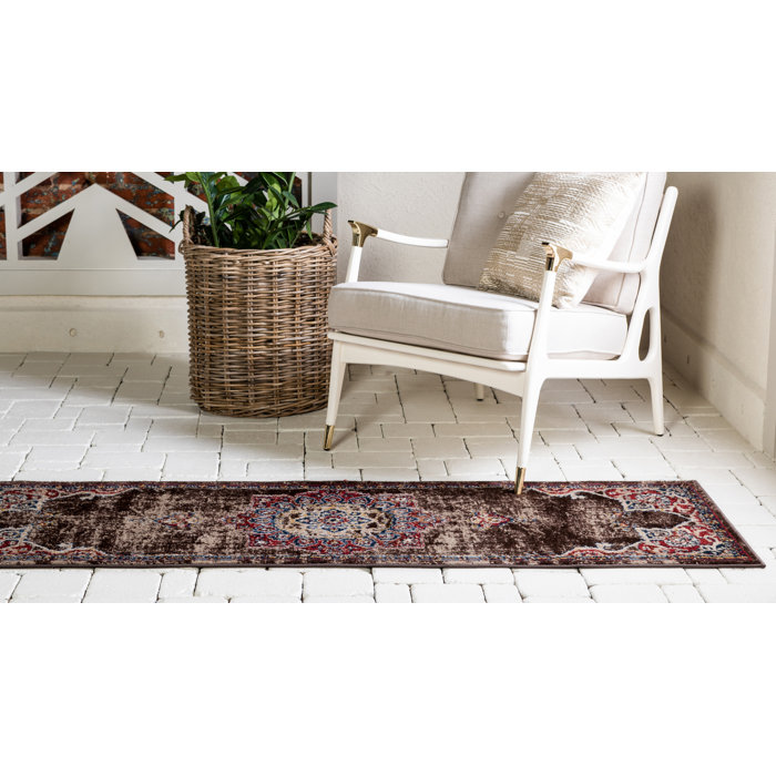 Wrought Studio Yates Oriental Chocolate Brown Rug & Reviews | Wayfair