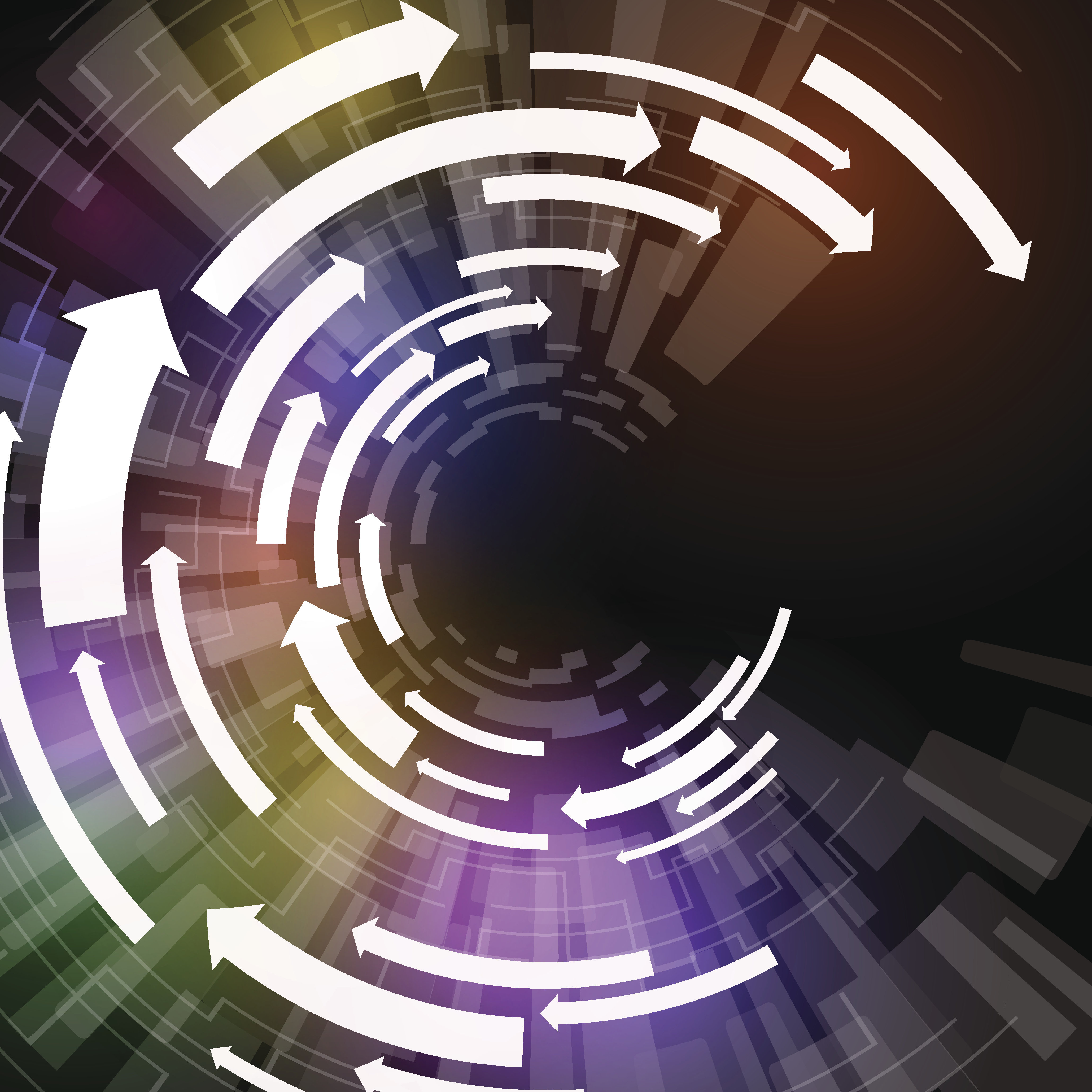 Hokku Designs Concentration And Rotation On Canvas by Chombosan Graphic ...