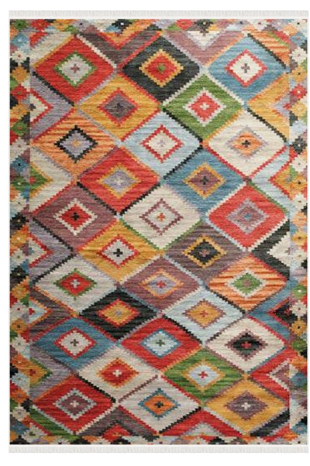 Rugpera Shipley Orange And White And Blue Color Geometric Design Carpet ...