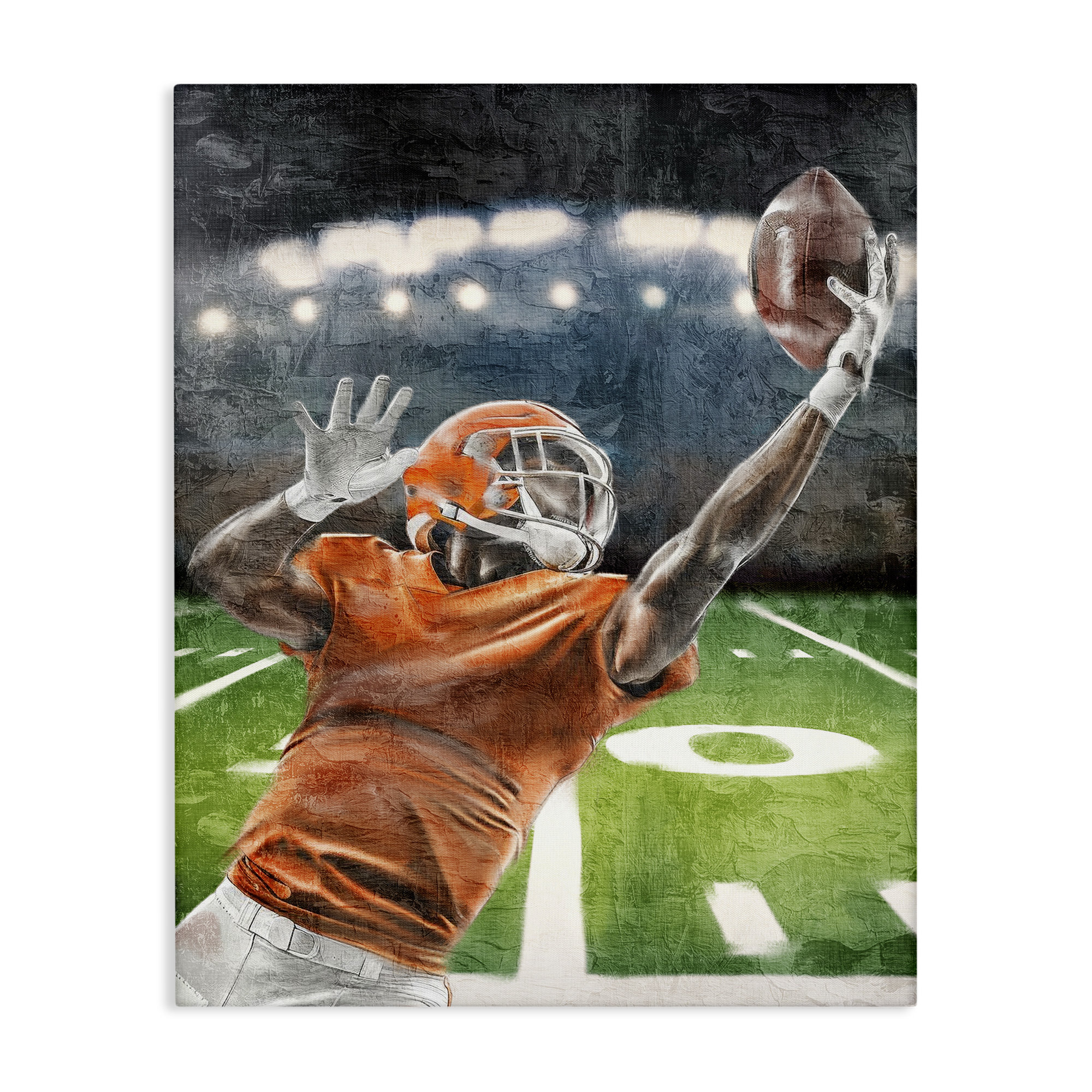 Latitude Run® Athlete Catching Football Canvas, design by Kim Allen ...