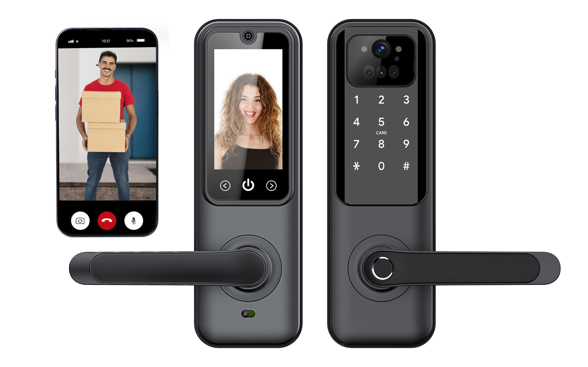Smart Living&Technology Single Latch Smart Door Lock With Video Calling ...