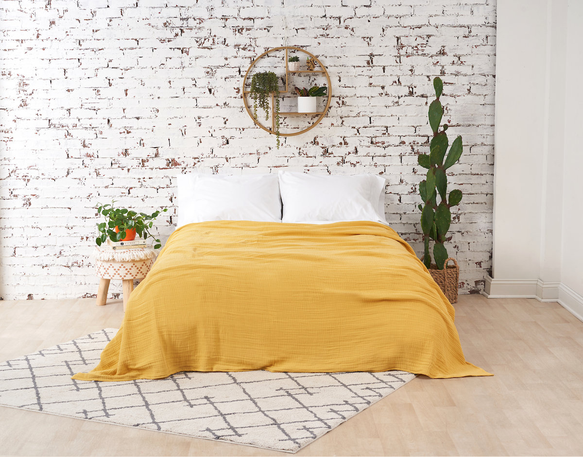 carol & frank Ryker Moonbeam Gauze Coverlet | Wayfair