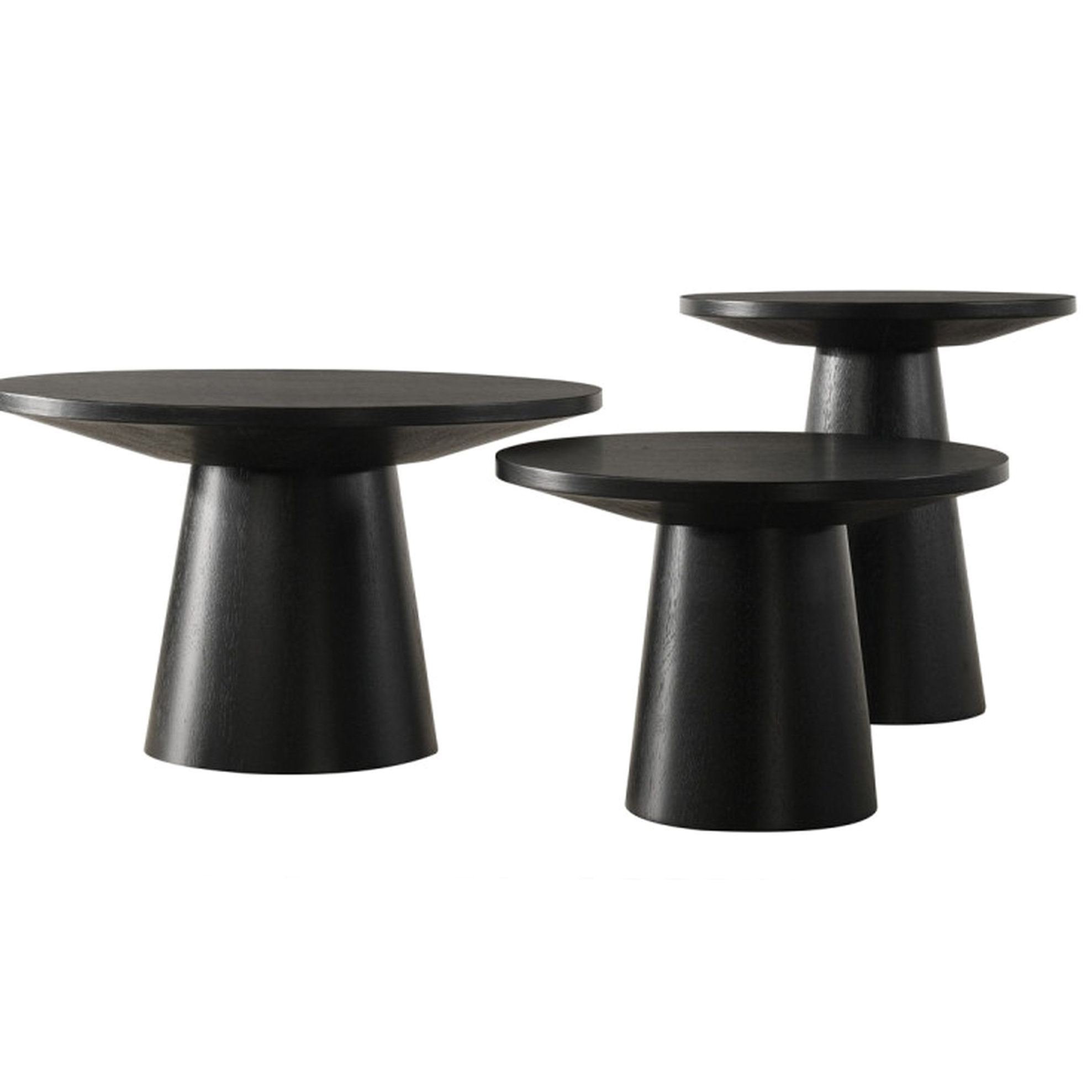 Latitude Run® 29 In. Round, Rubberwood, Oak Veneer, Coffee Table ...