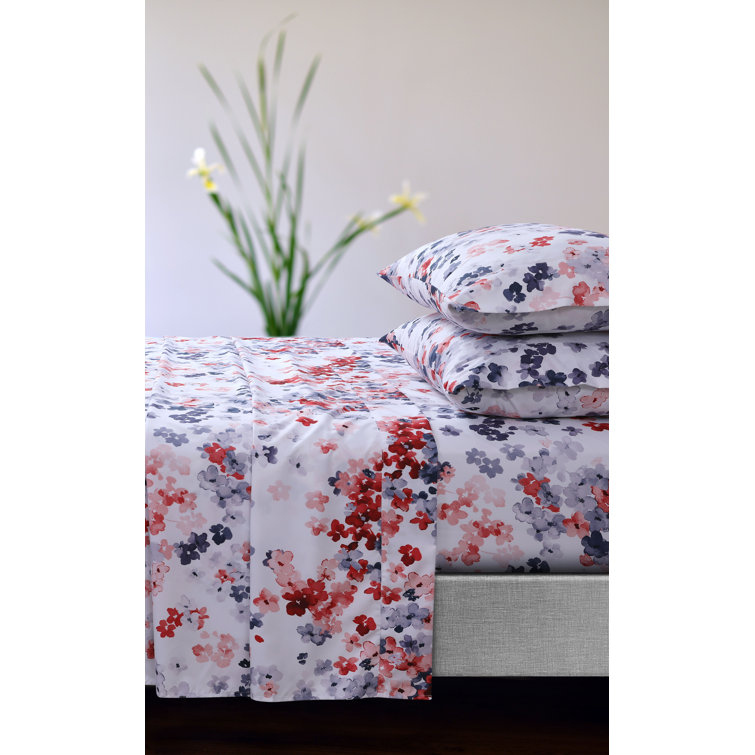 Azores Home Microfiber Floral Sheet Set | Wayfair