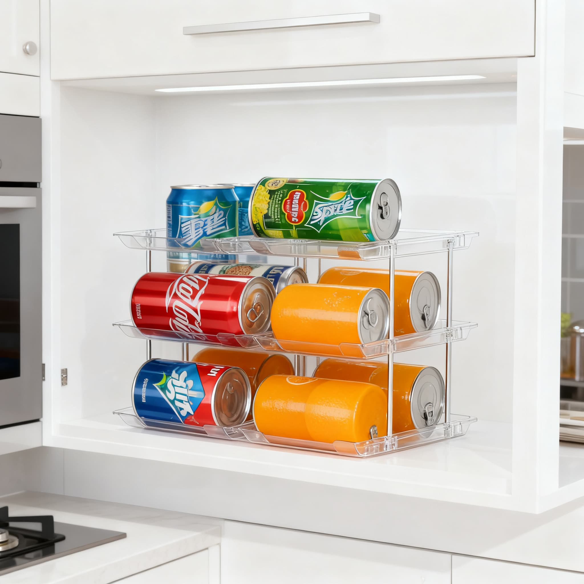 Rebrilliant Automatic Rolling Can Organizer For Pantry And Cabinet, 3 ...
