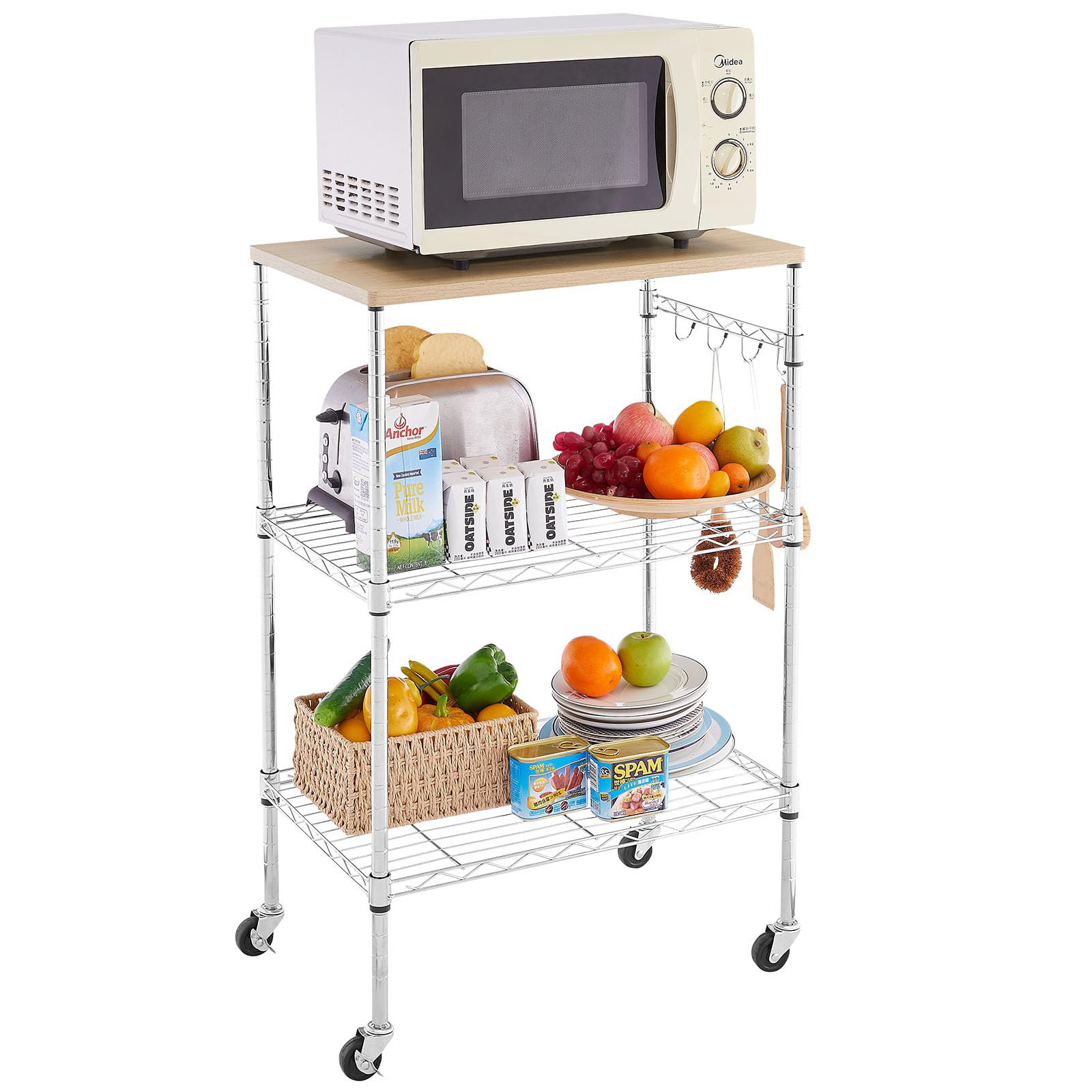 Rebrilliant 450 Lbs Capacity Microwave Cart On Wheels With Adjustable ...