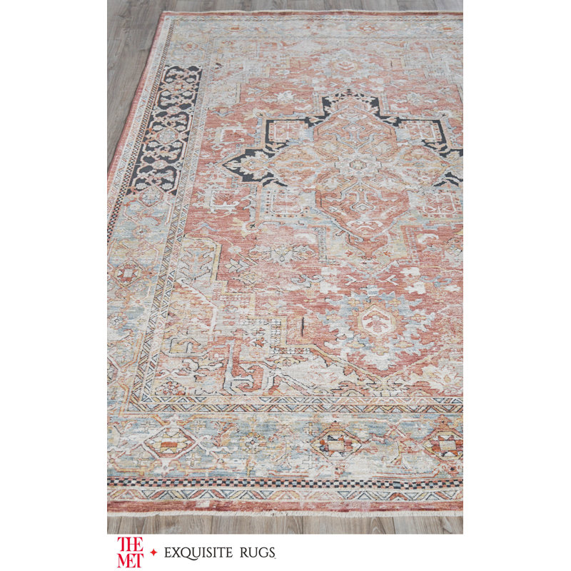Exquisite Rugs The Met x Exquisite Rugs Antique Loom Rust/Black Area ...