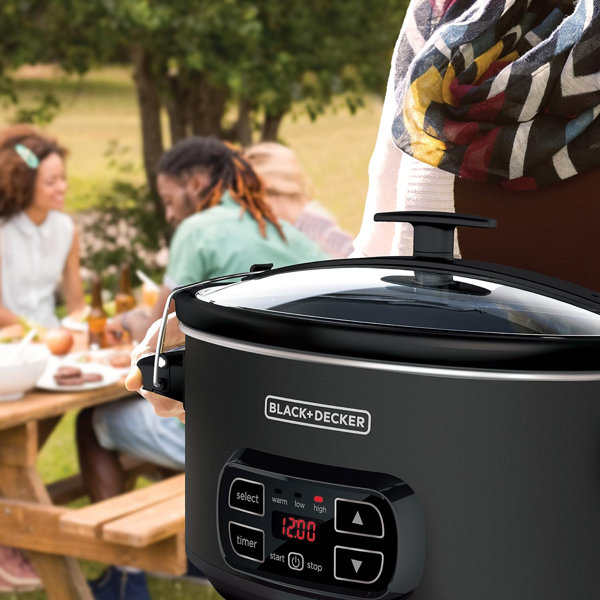 BLACK+DECKER 7-Quart Slow Cooker, SCD4007, Chalkboard Exterior, Locking ...