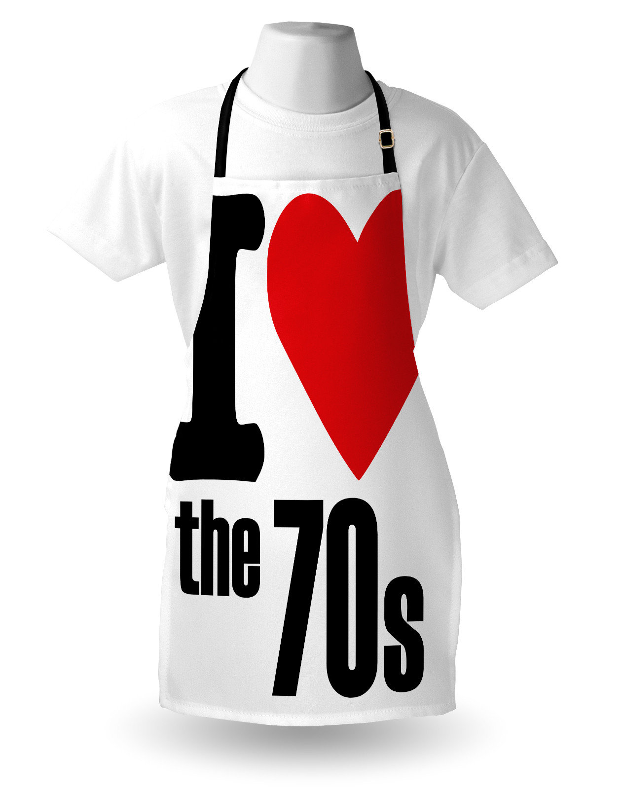 East Urban Home Retro Apron Unisex, I Love the 70s Pictogram, Adult ...