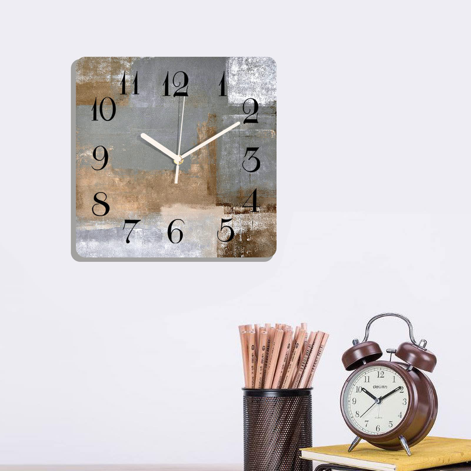 17 Stories Modern Country Style Wooden Silent Non-Tick Wall Clock ...