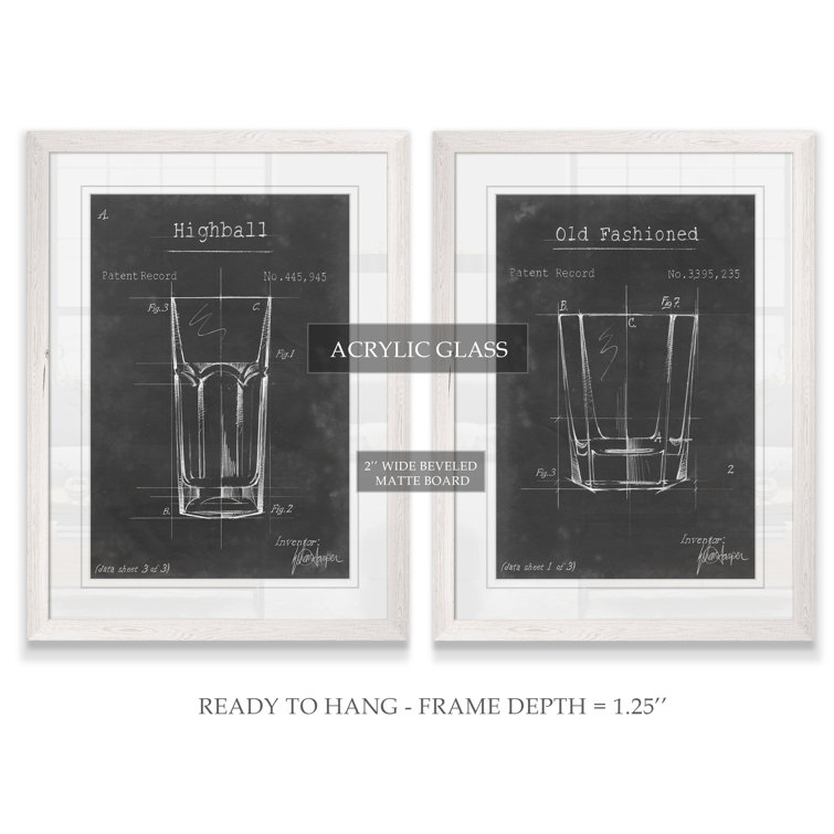 Steelside™ 'Barware Blueprint I' by Antonyus Bunjamin (Abe) - 2 Piece ...