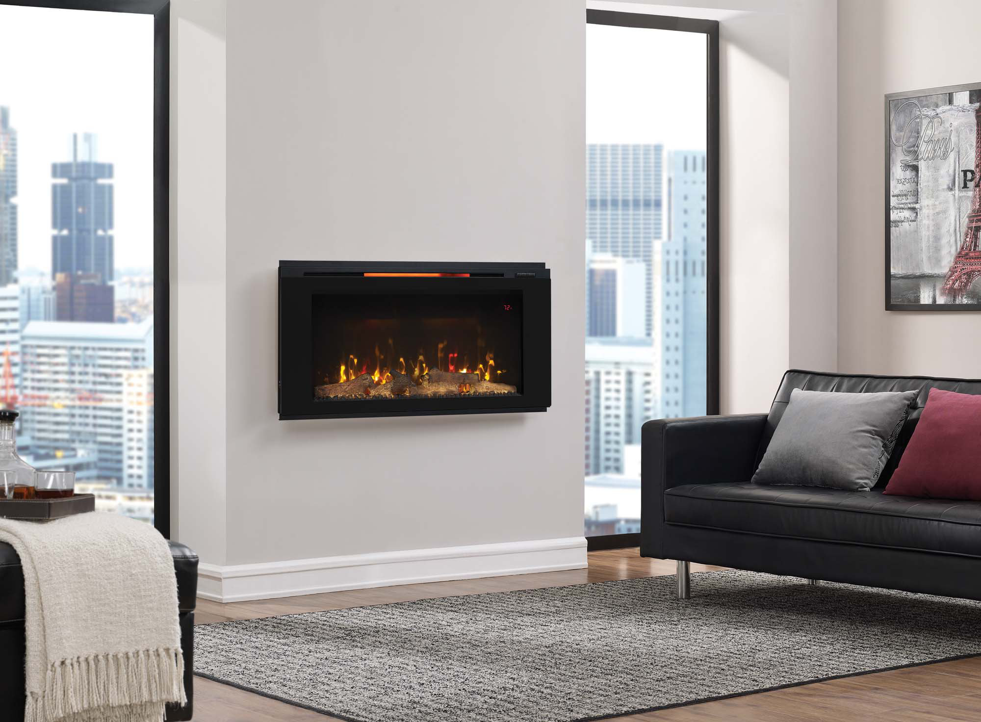 Ebern Designs Collen Wall Mounted Electric Fireplace & Reviews ...