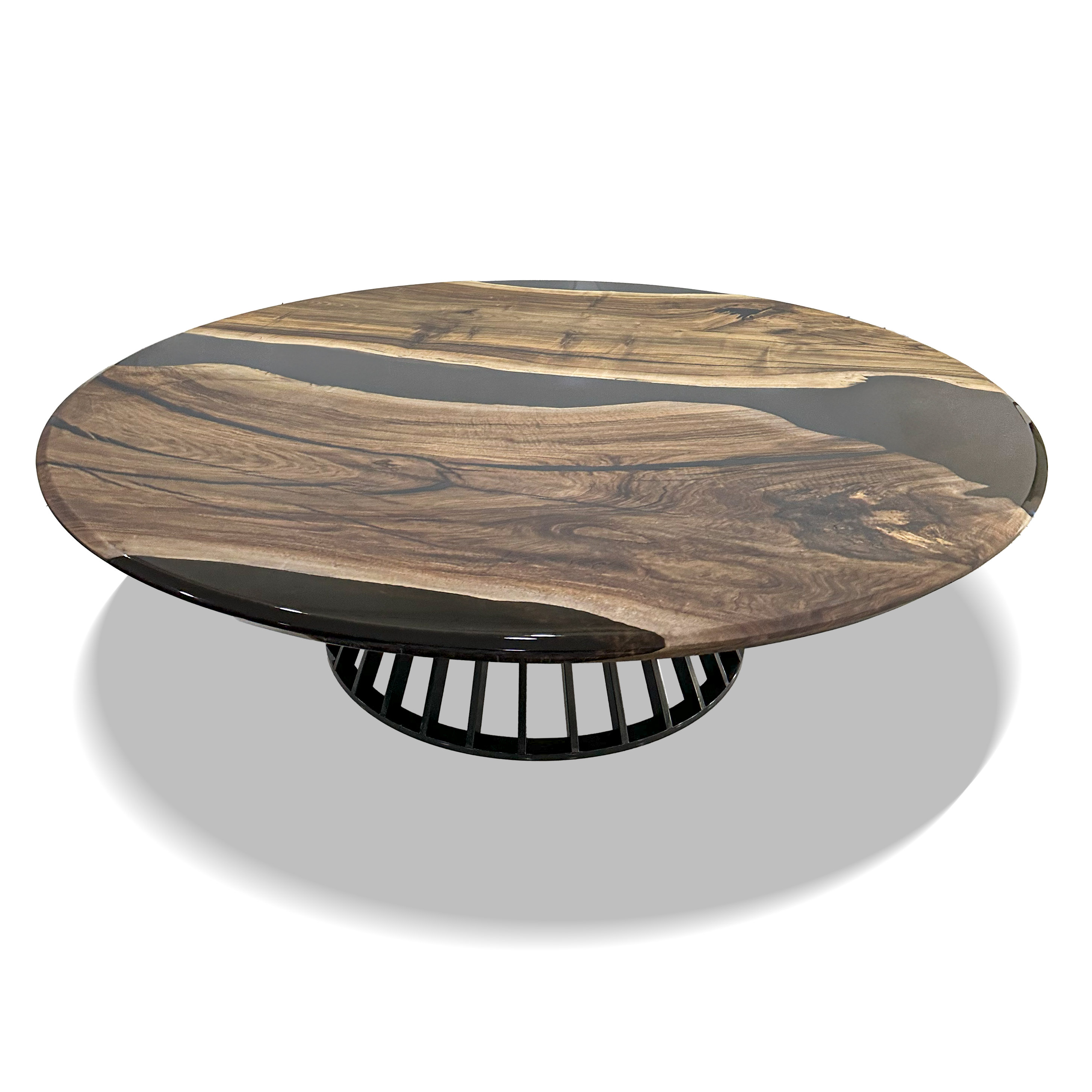 Arditi Collection Black River Amiata Walnut Wood Round Dining Table ...