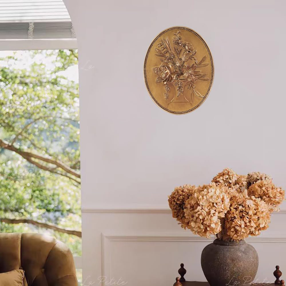 House of Hampton® Vintage Wall Sculptures Gold Flower Wall Art Hand ...