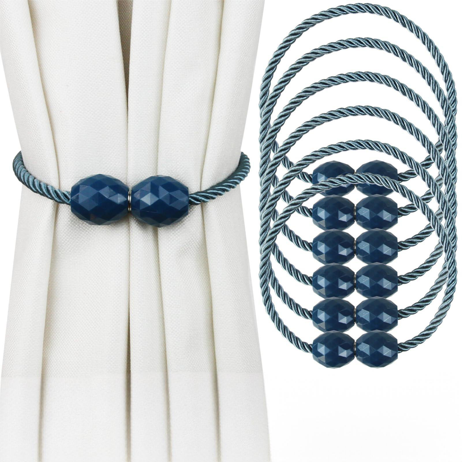 Breakwater Bay Ensemble de 6 attaches de rideaux magnétiques bleues ...