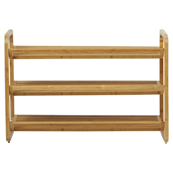 Three Posts™ 12 Pair Stackable Solid Wood Shoe Rack & Reviews | Wayfair