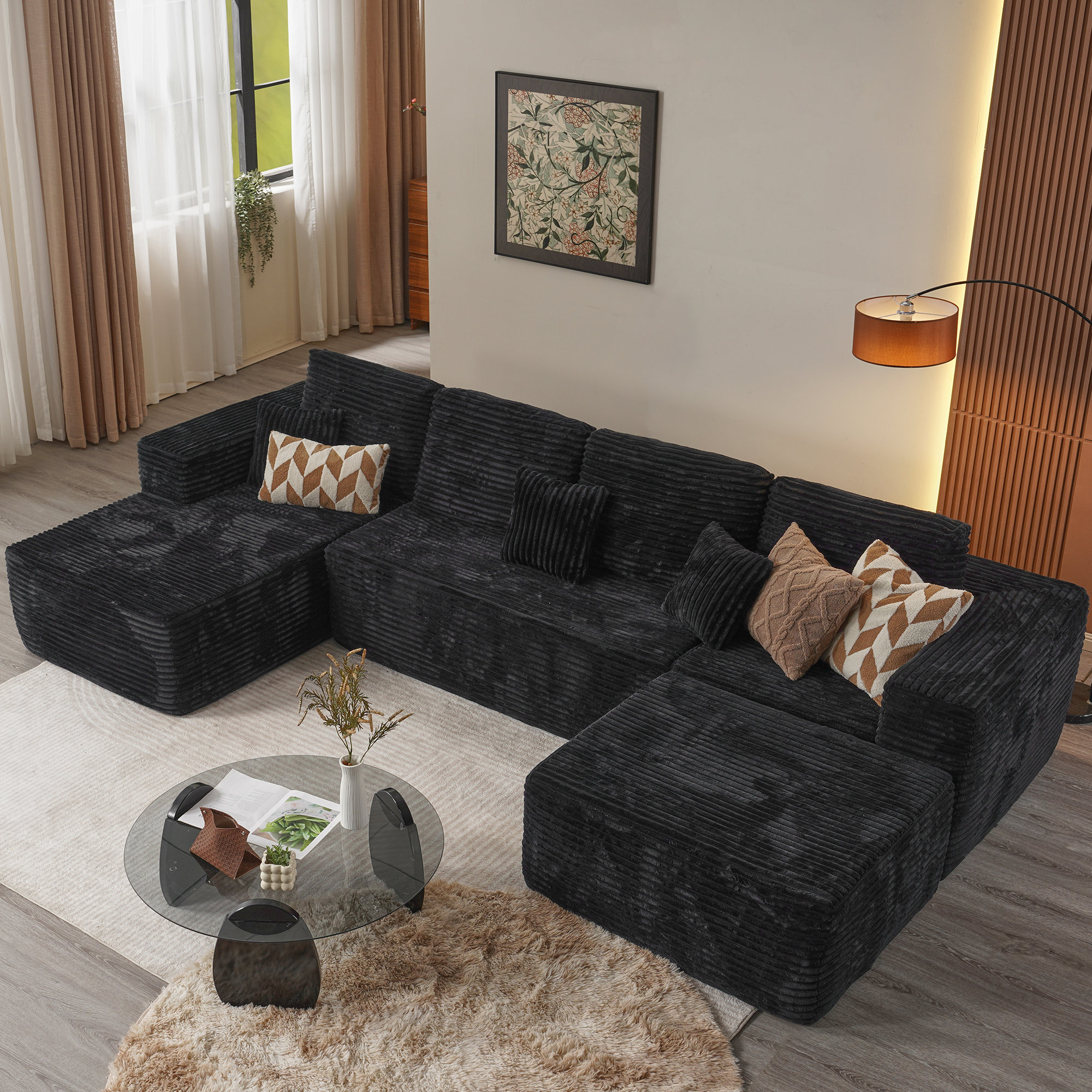 Ivy Bronx Nathasa No Assembly Required Upholstered Sectional, Free ...