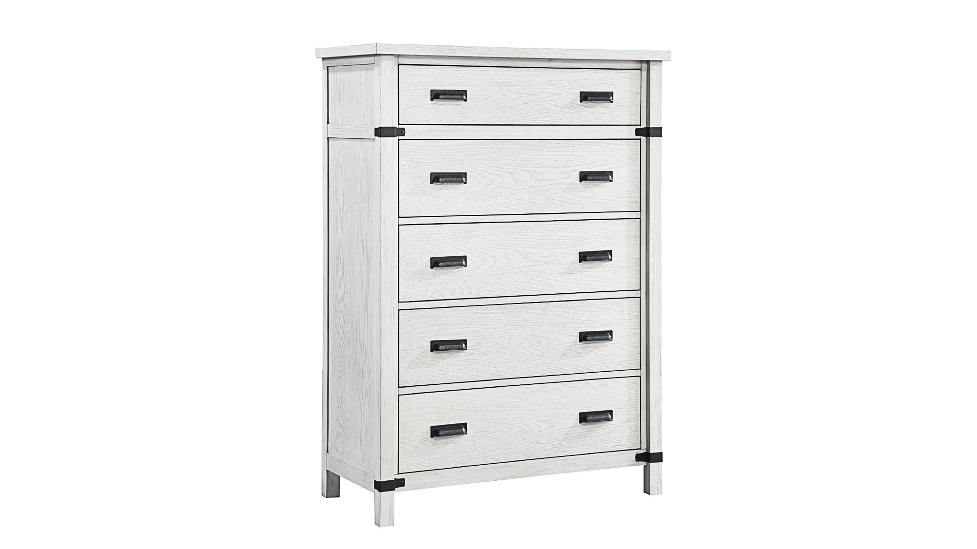Ceballos Loretta Modern Style 5-Drawer Chest Made With Wood In Antique ...