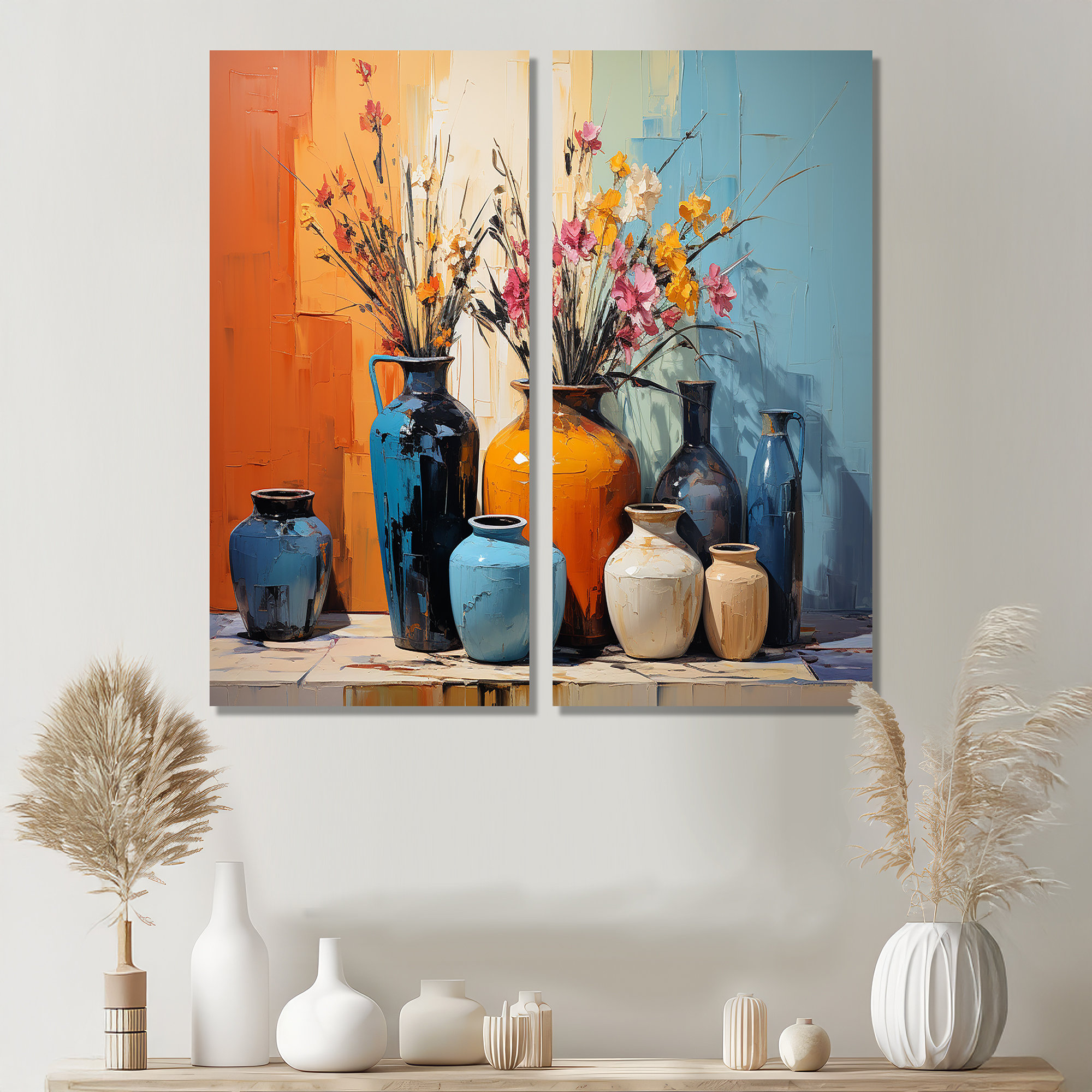 Red Barrel Studio® Blue Italian Pottery Expressions - Orange ...