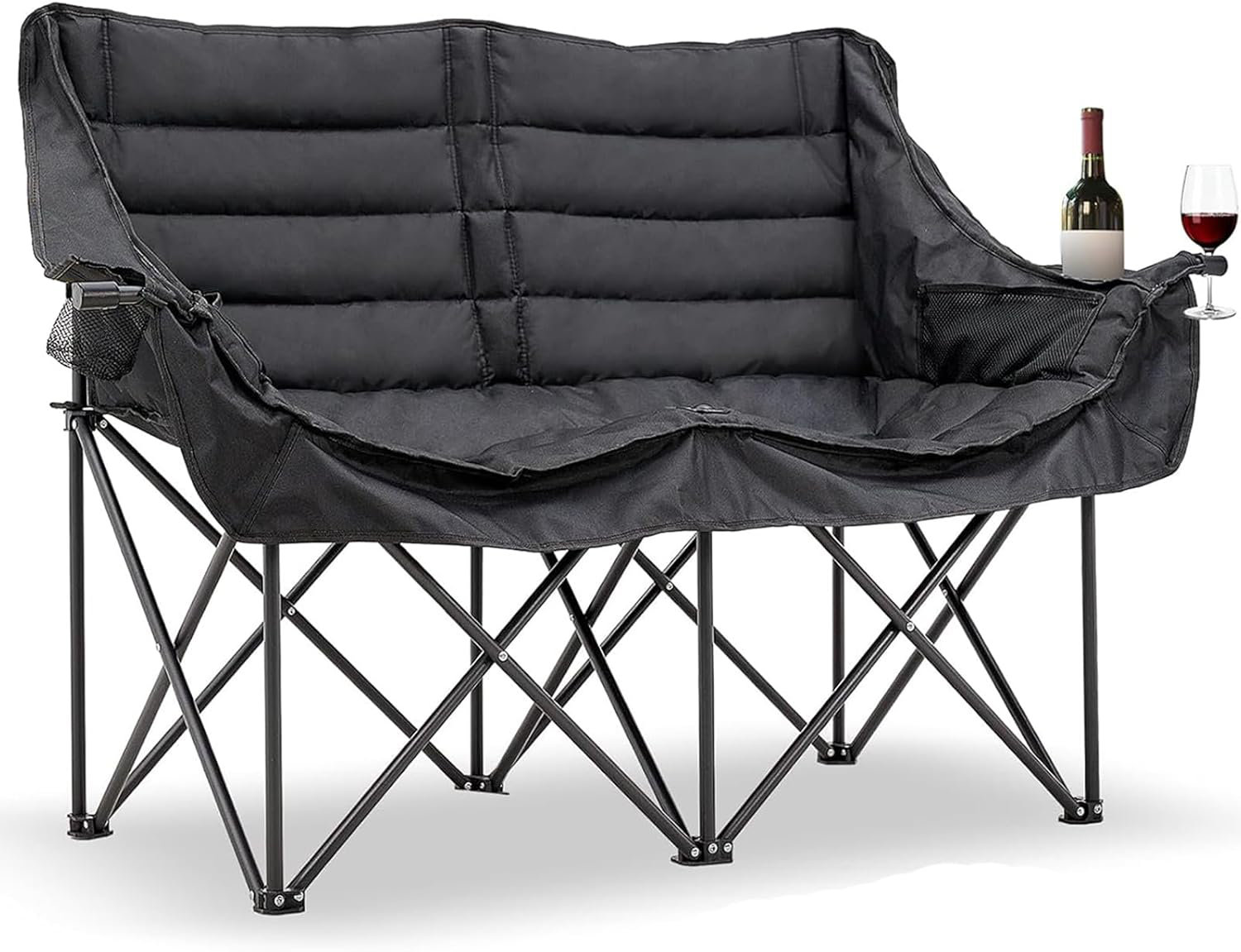 Arlmont & Co. Glena Oversized Folding Double Camping Chair, 2 Person ...