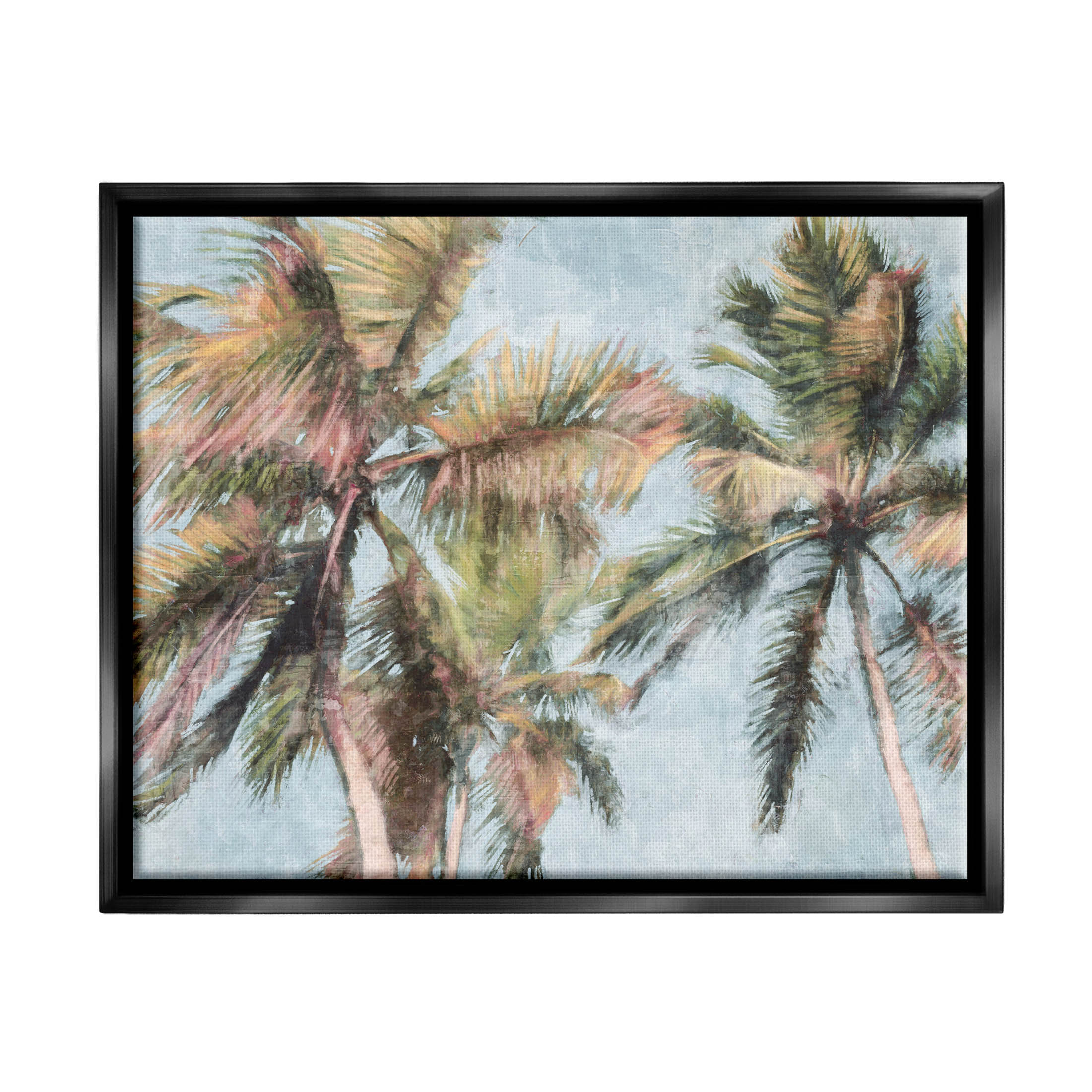 Bay Isle Home™ Tall Looming Breezy Palm Trees - Floater Frame Painting ...