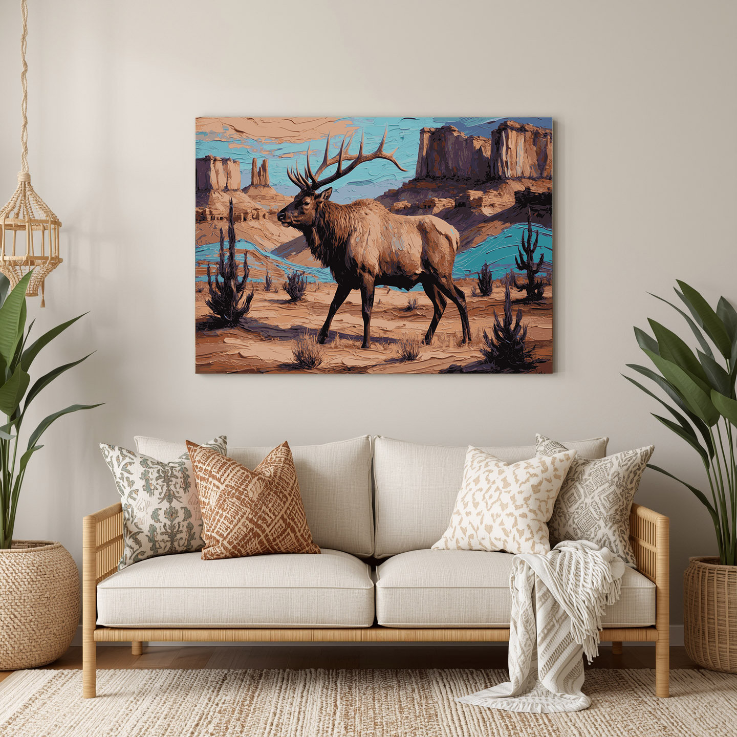 Latitude Run® Southwestern Animals Elk 26 Gray Metal Wall Art | Wayfair